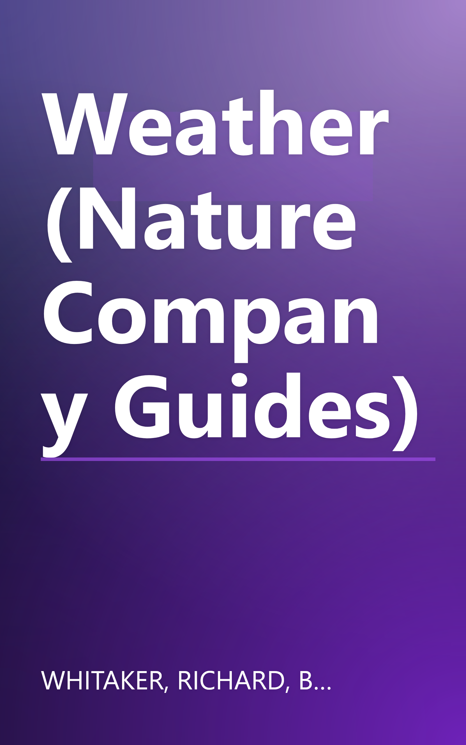 Weather (Nature Company Guides) book cover
