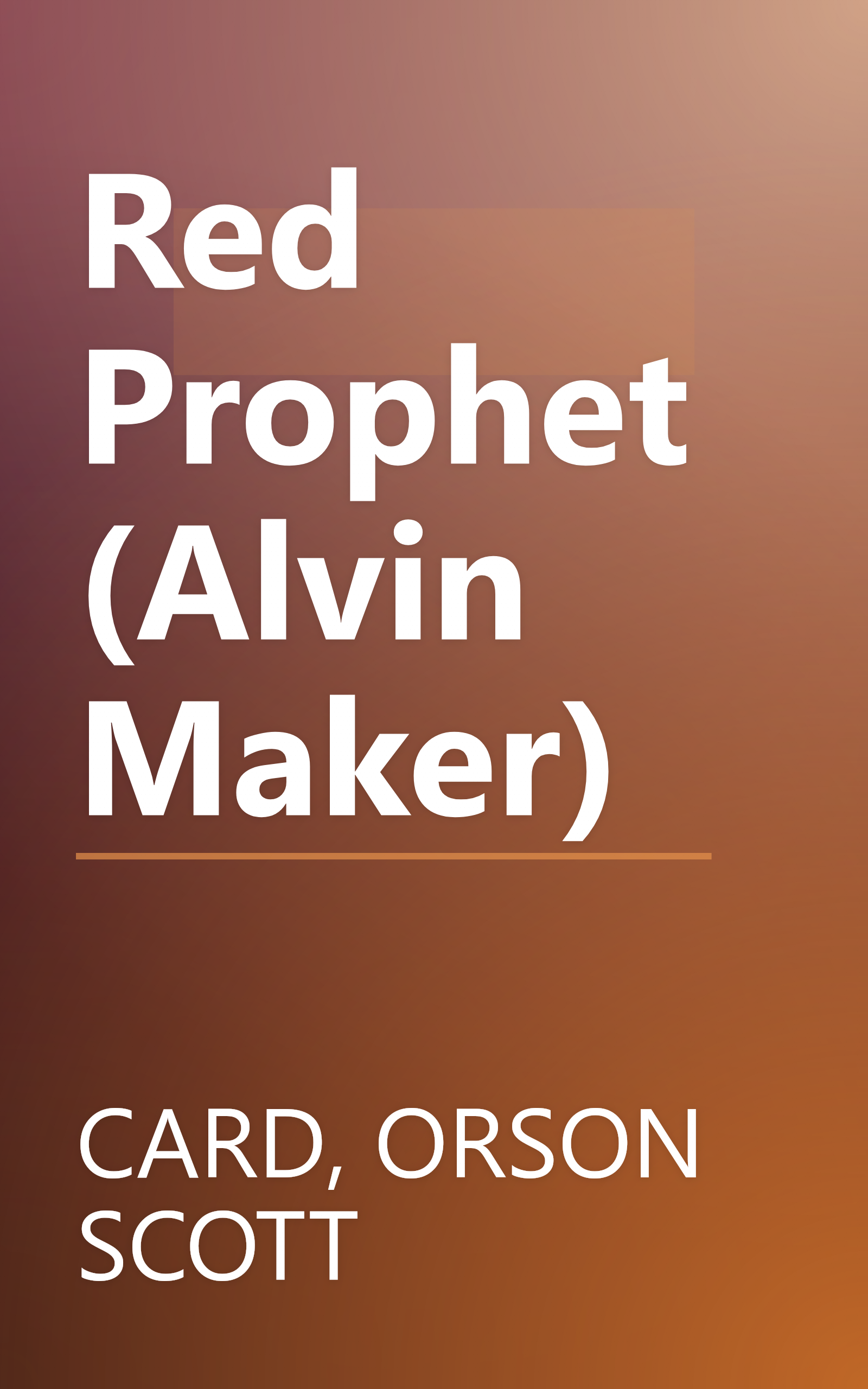 Red Prophet (Alvin Maker) book cover