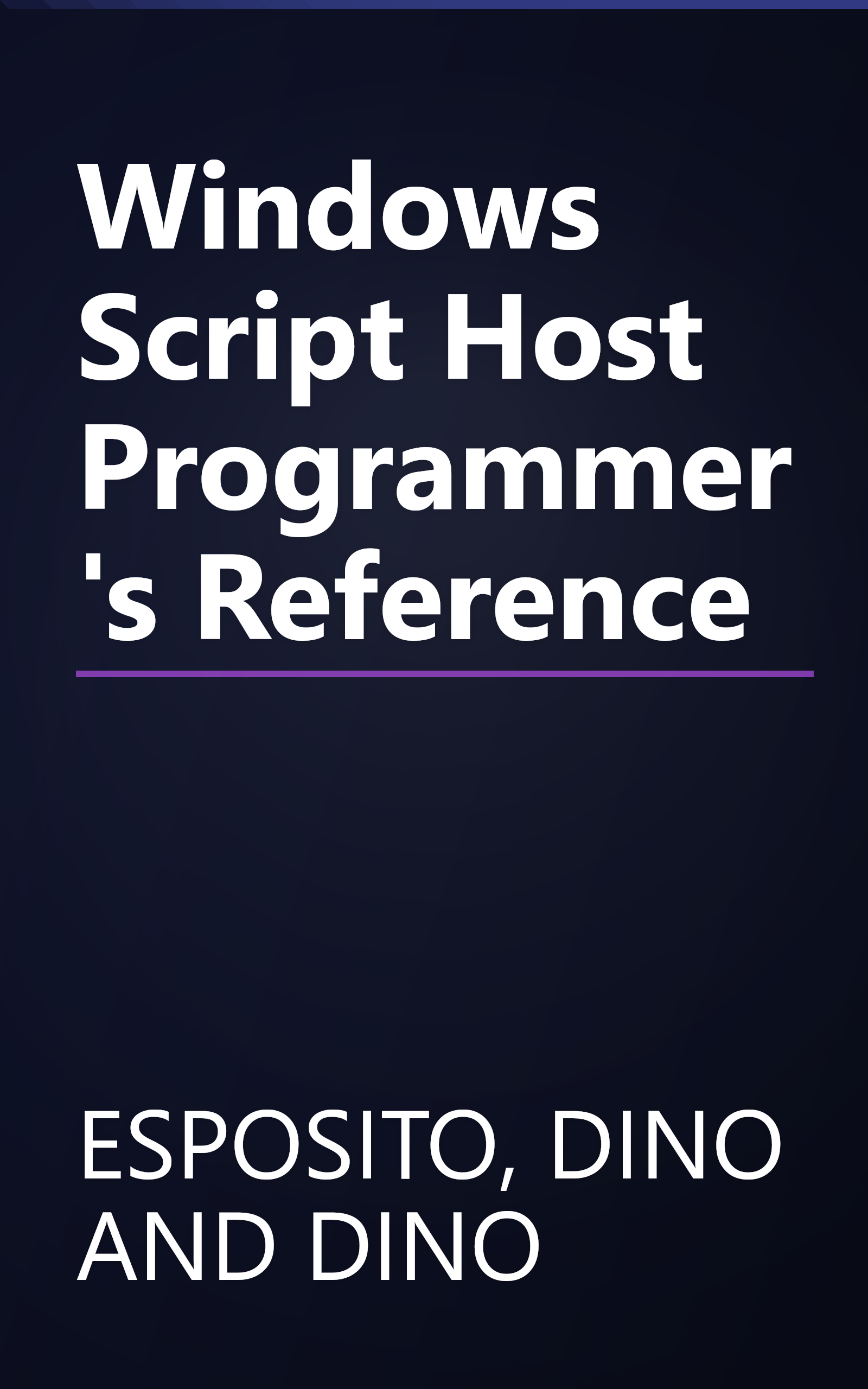 Windows Script Host Programmer's Reference book cover