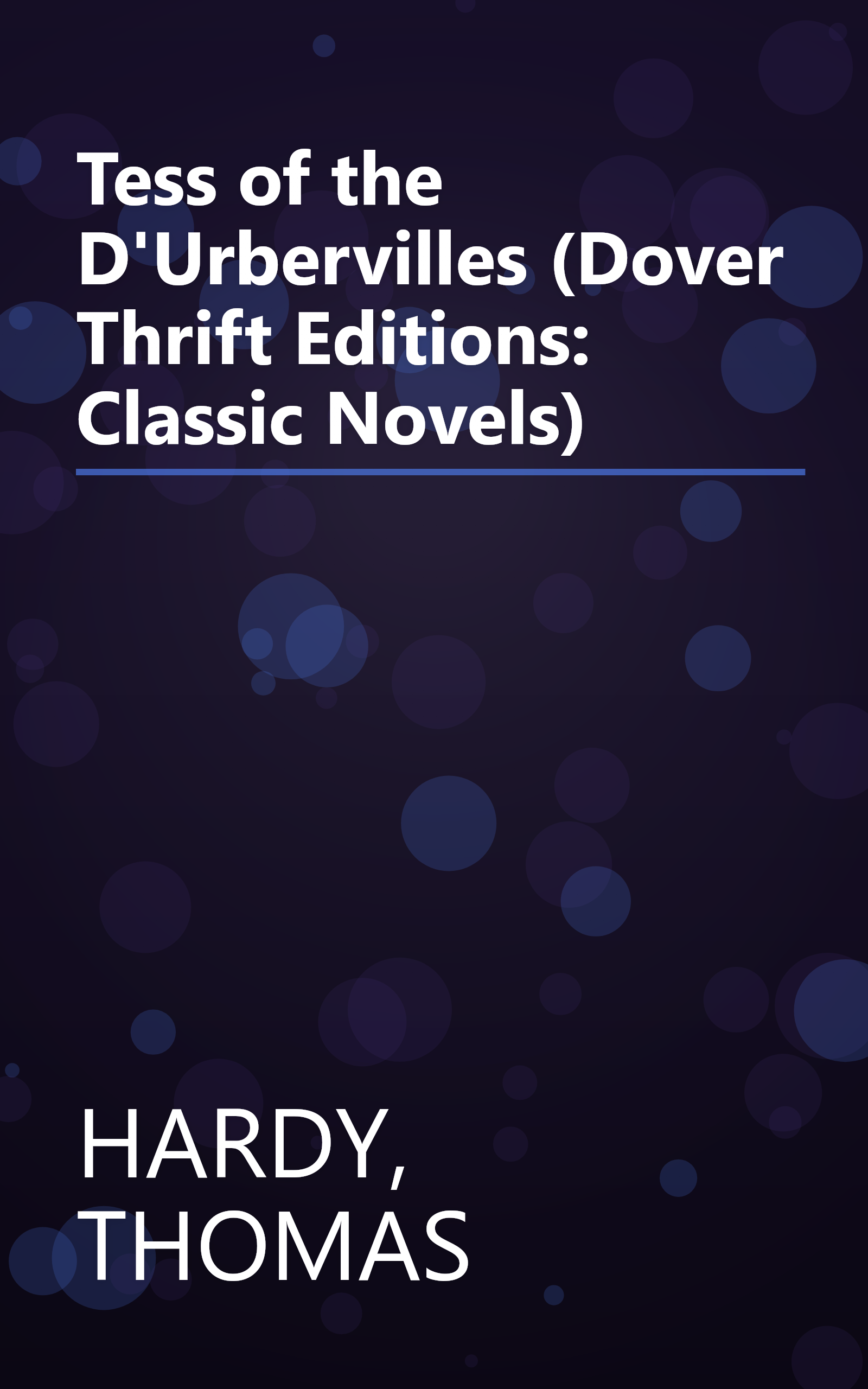 Tess of the D'Urbervilles (Dover Thrift Editions: Classic Novels) book cover