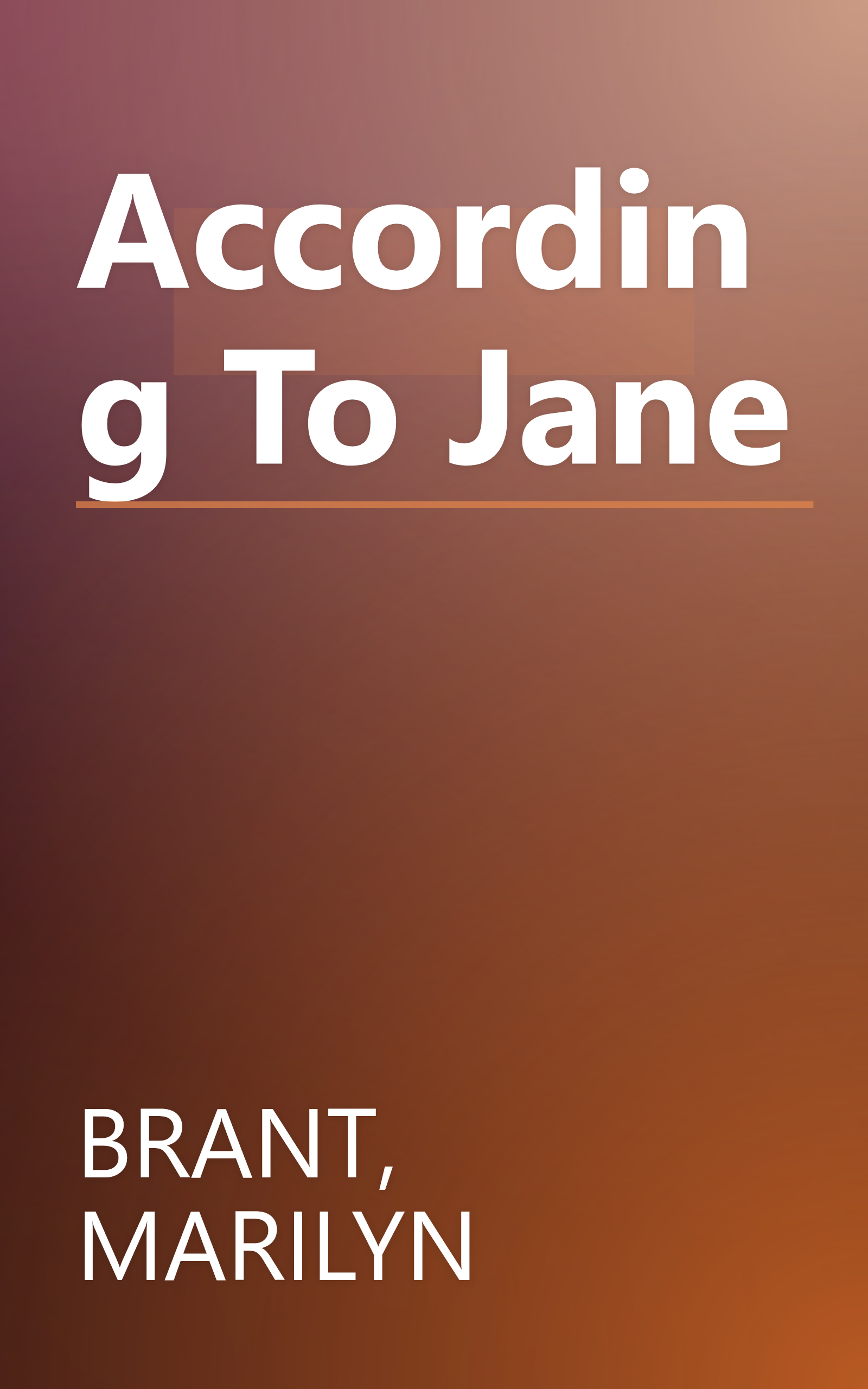 According To Jane book cover