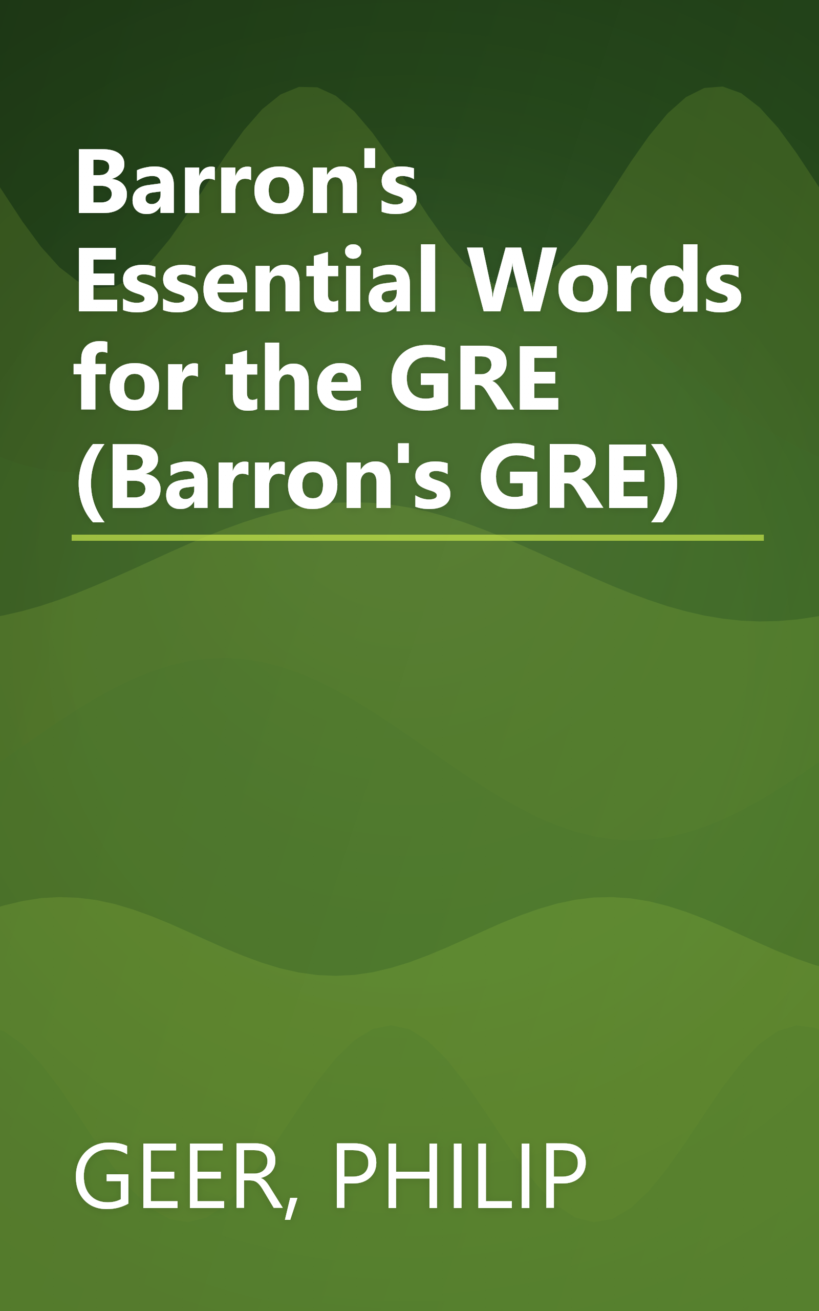 Barron's Essential Words for the GRE (Barron's GRE) book cover