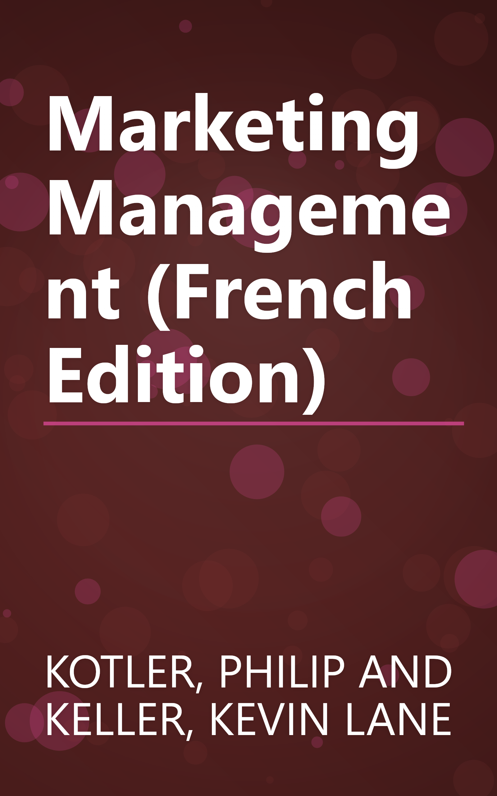 Marketing Management (French Edition) book cover