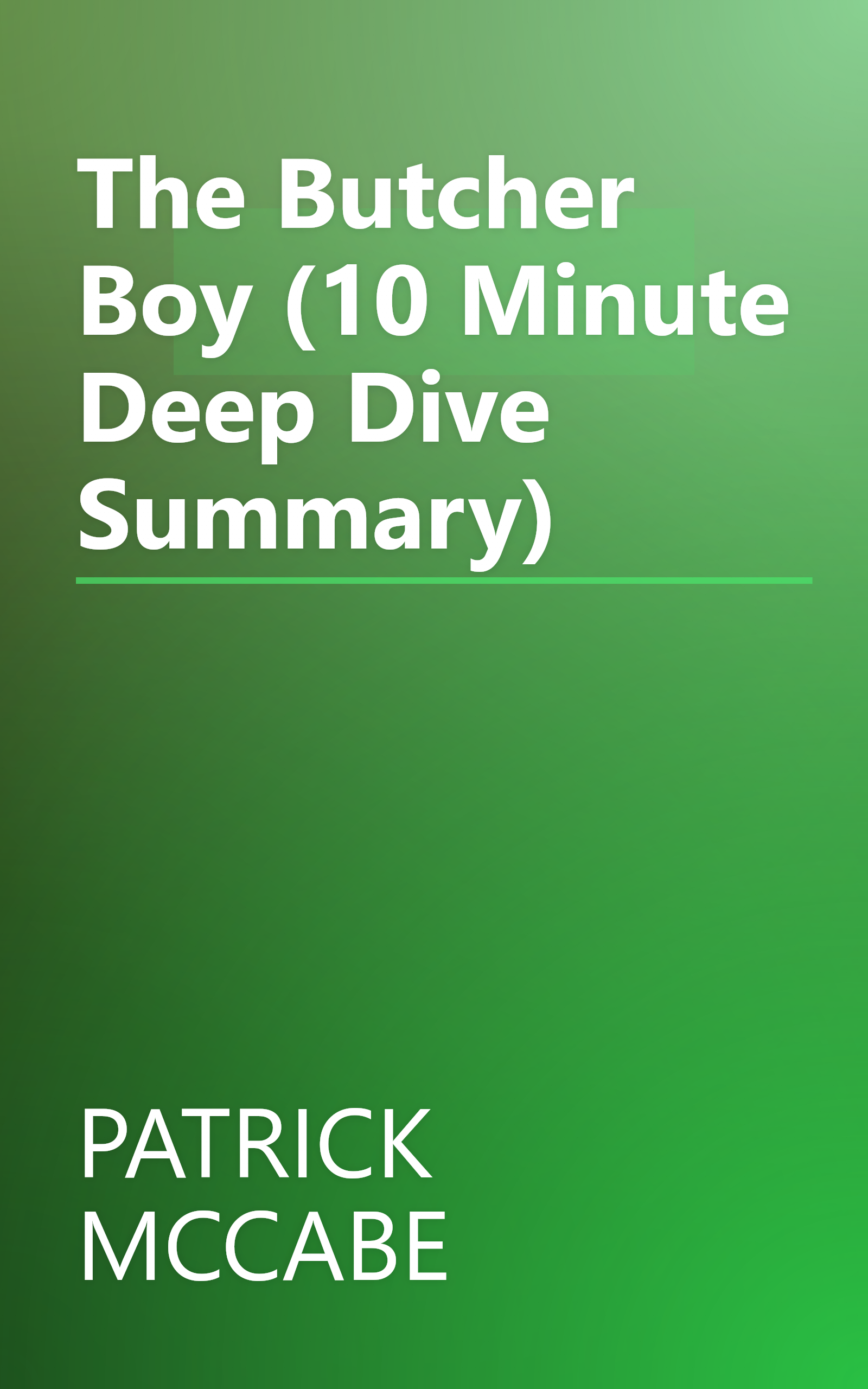 The Butcher Boy (10 Minute   Deep Dive Summary) book cover
