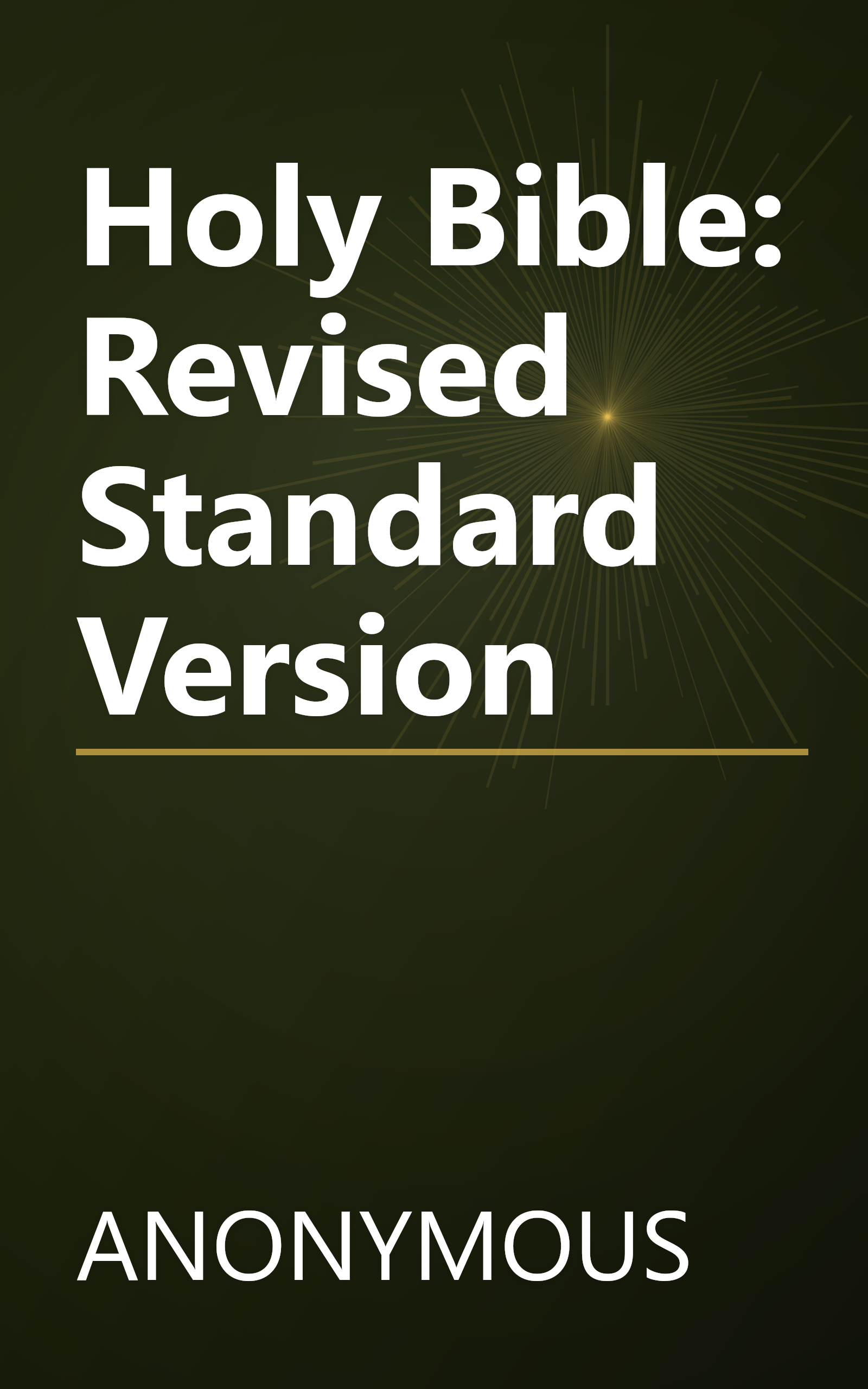 Holy Bible: Revised Standard Version book cover