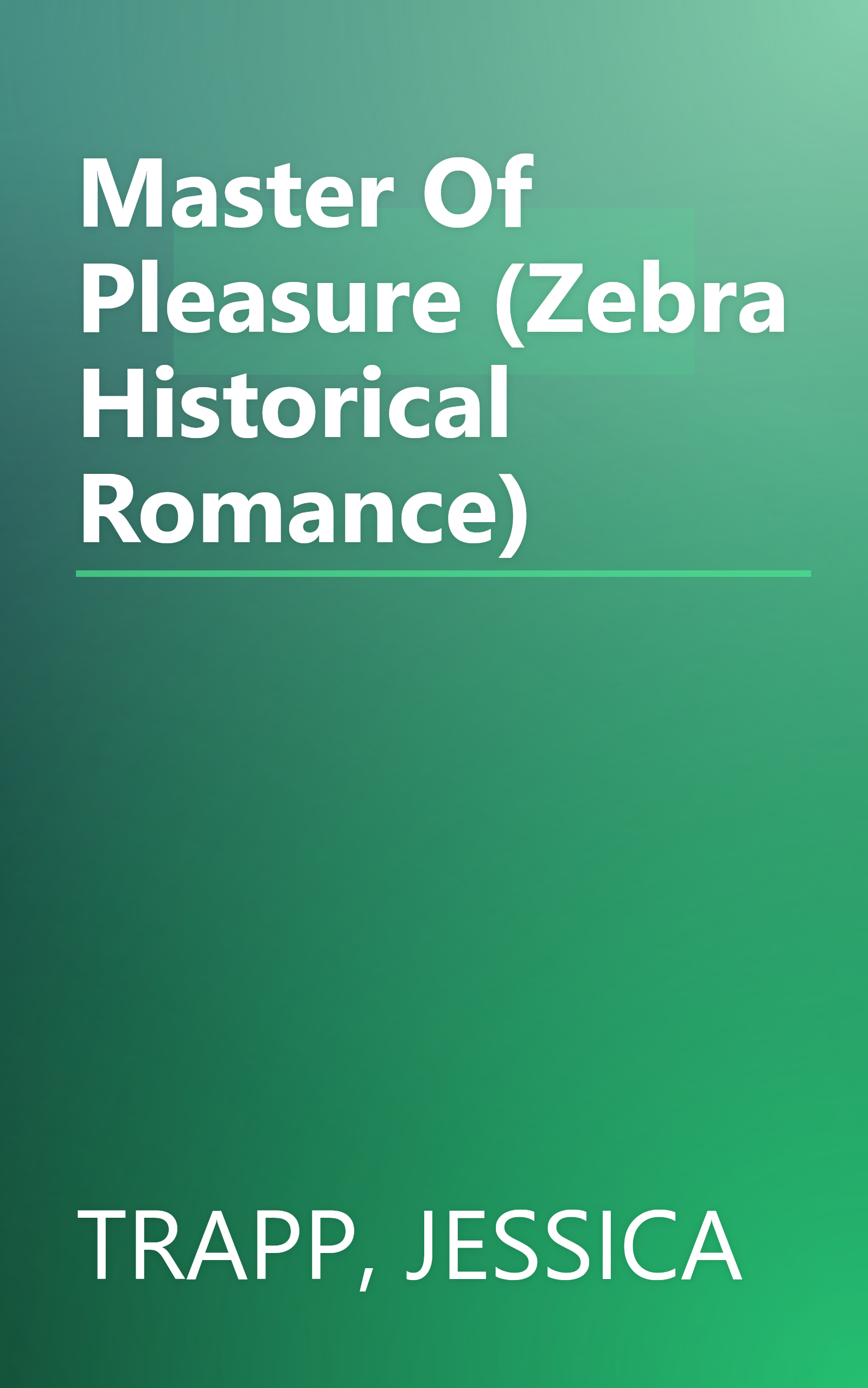 Master Of Pleasure (Zebra Historical Romance) book cover