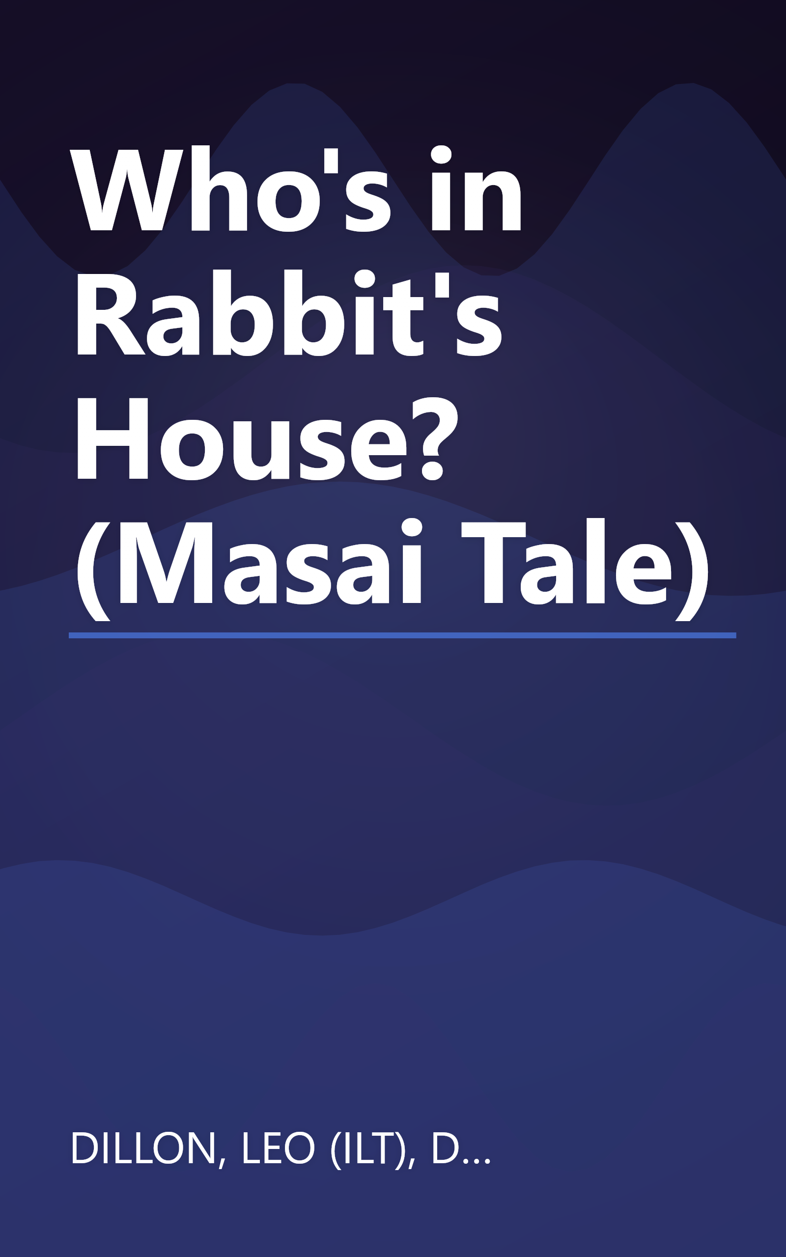 Who's in Rabbit's House? (Masai Tale) book cover