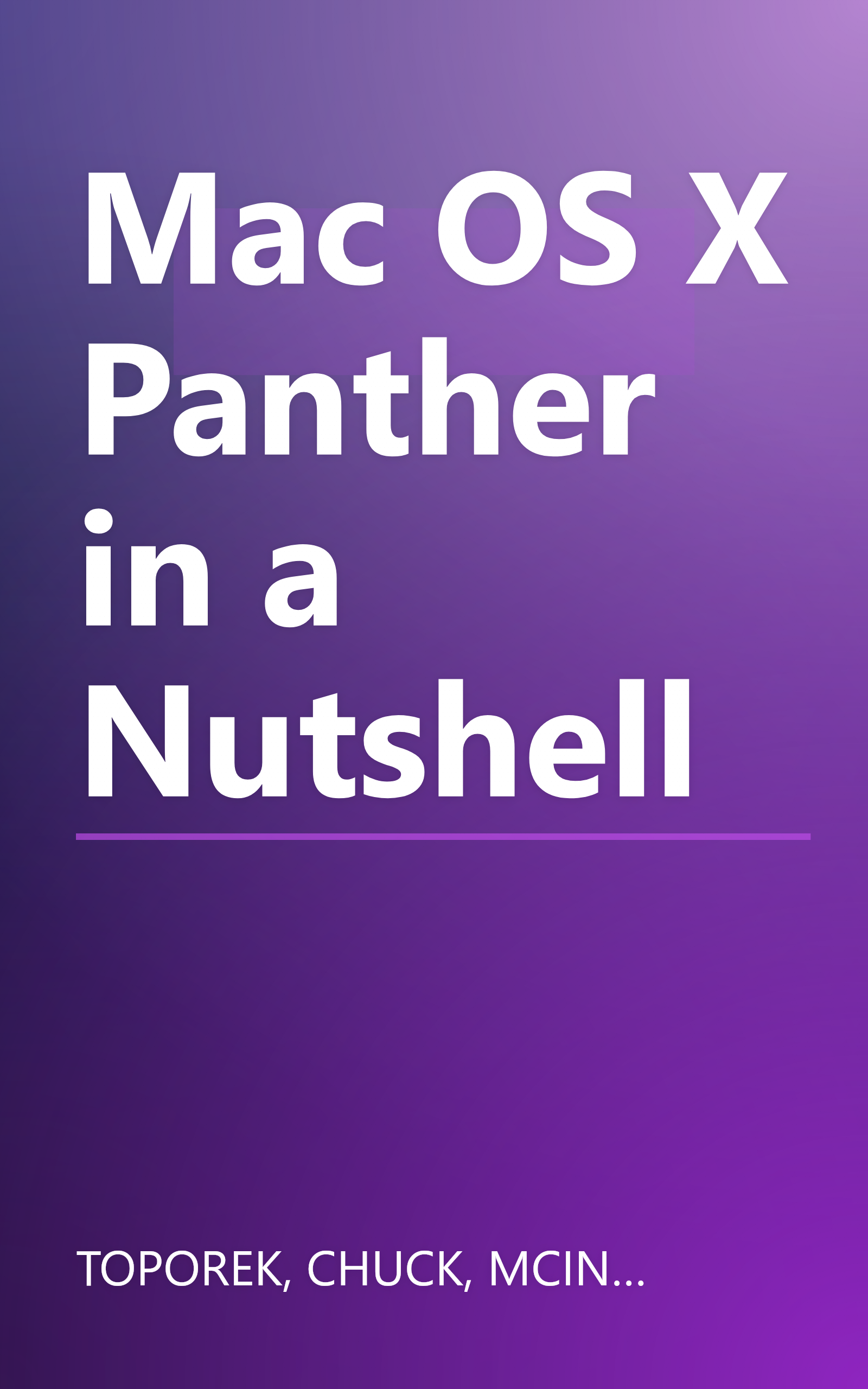 Mac OS X Panther in a Nutshell book cover