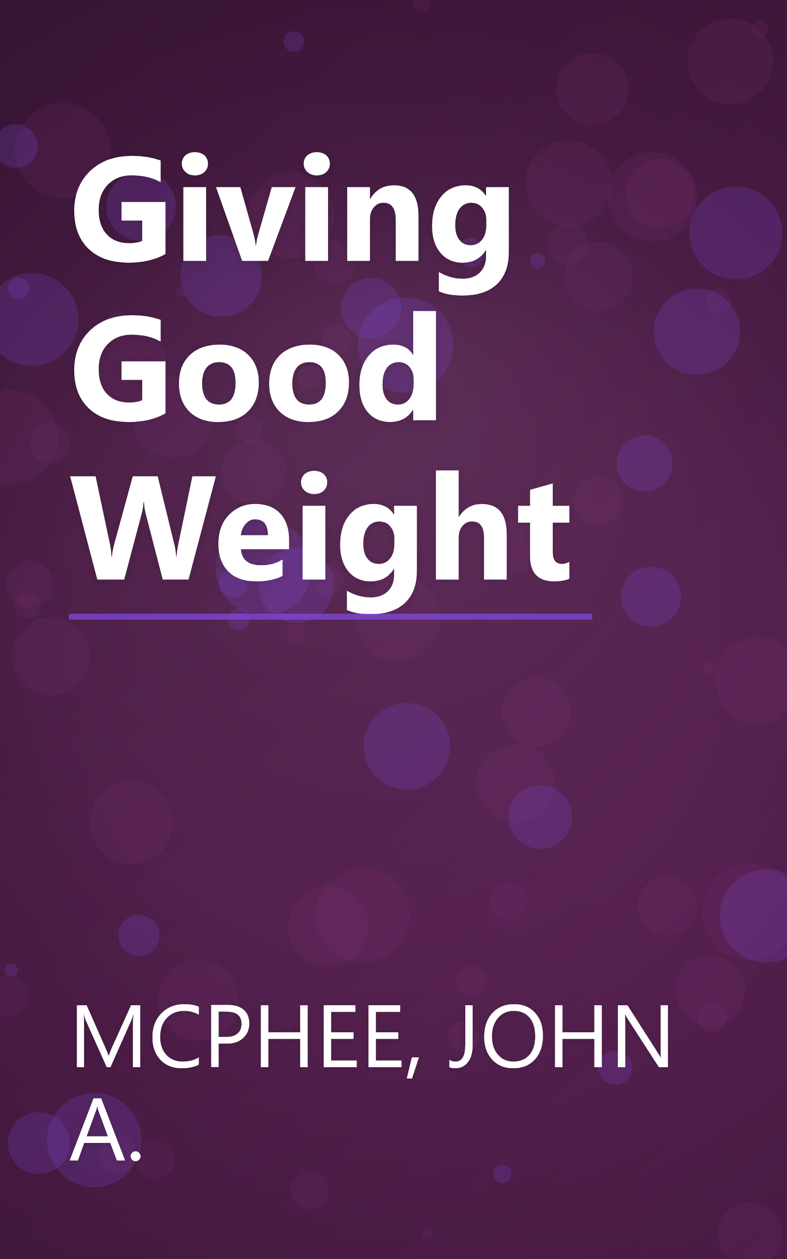 Giving Good Weight book cover