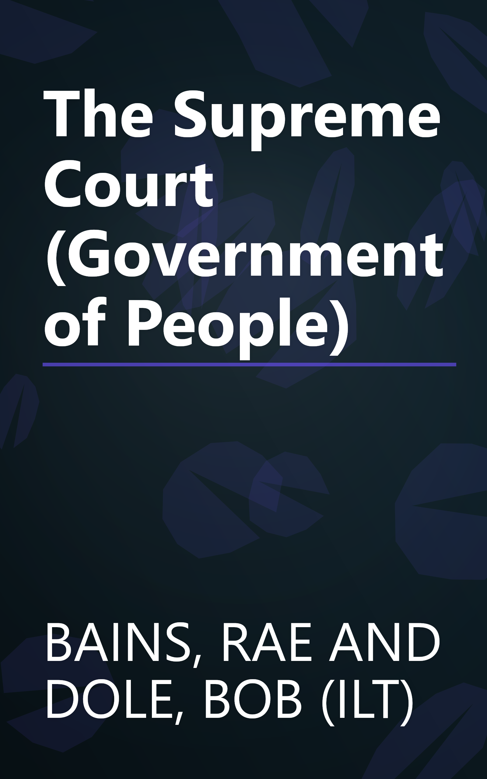 The Supreme Court (Government of People) book cover
