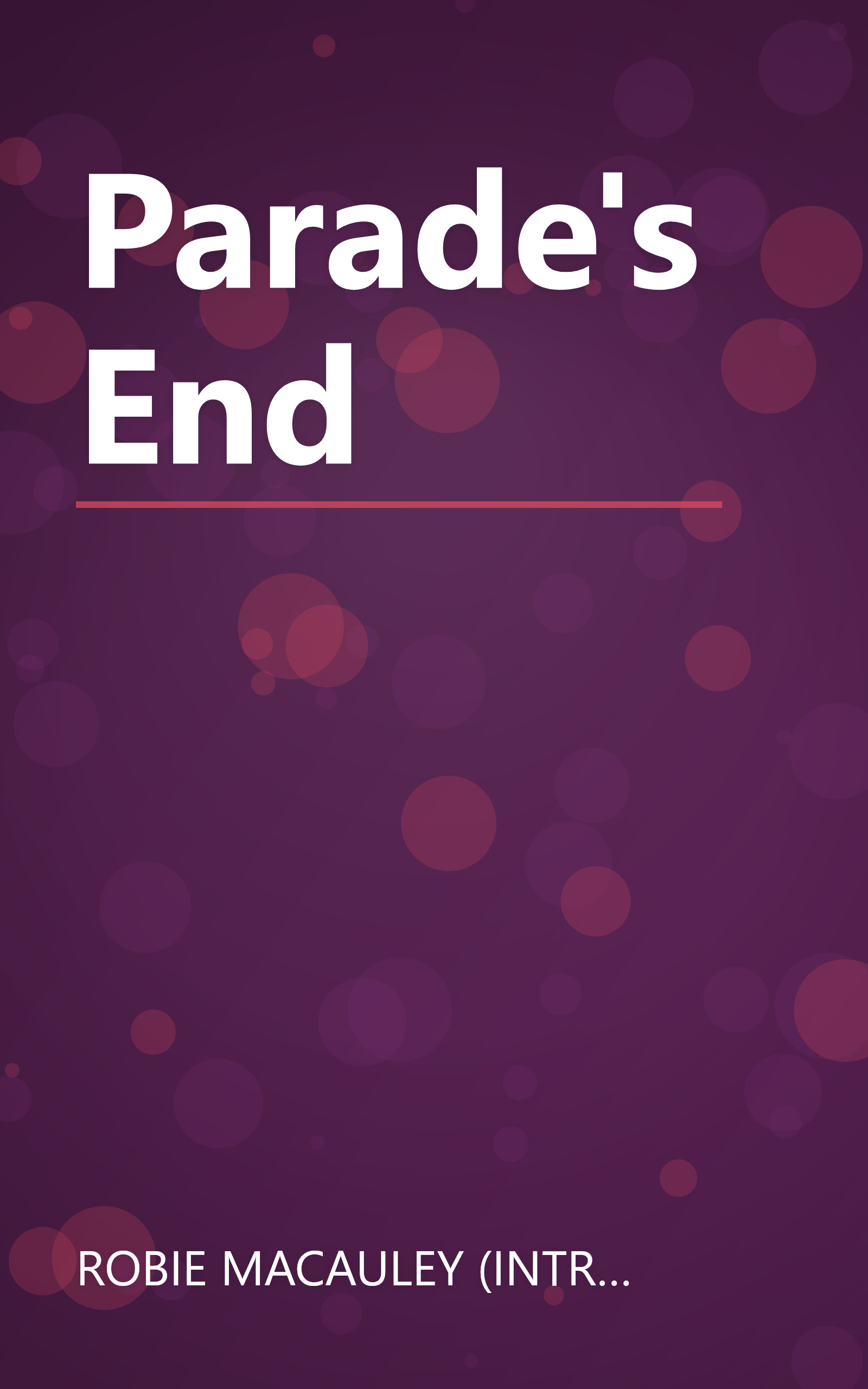 Parade's End book cover