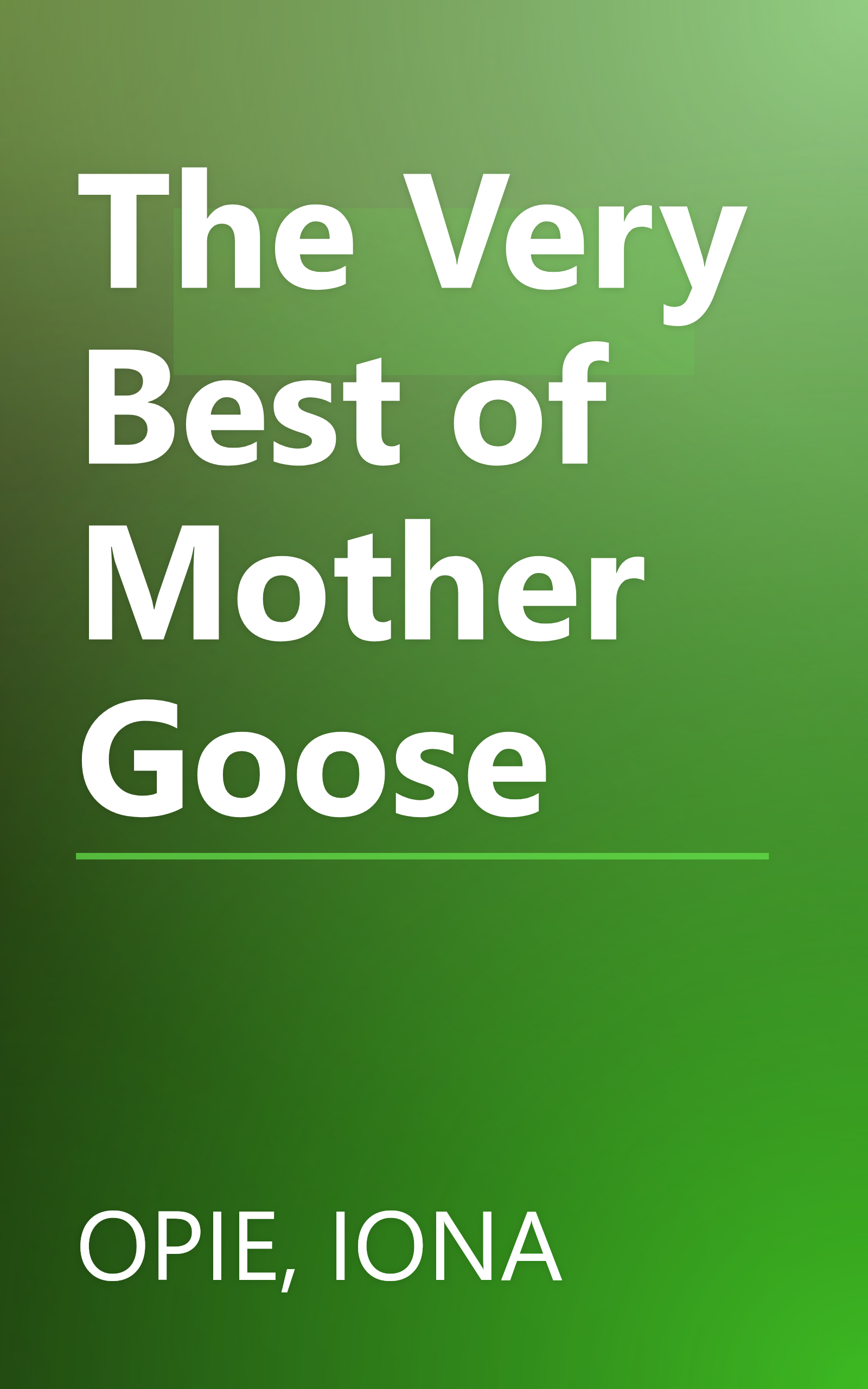 The Very Best of Mother Goose book cover