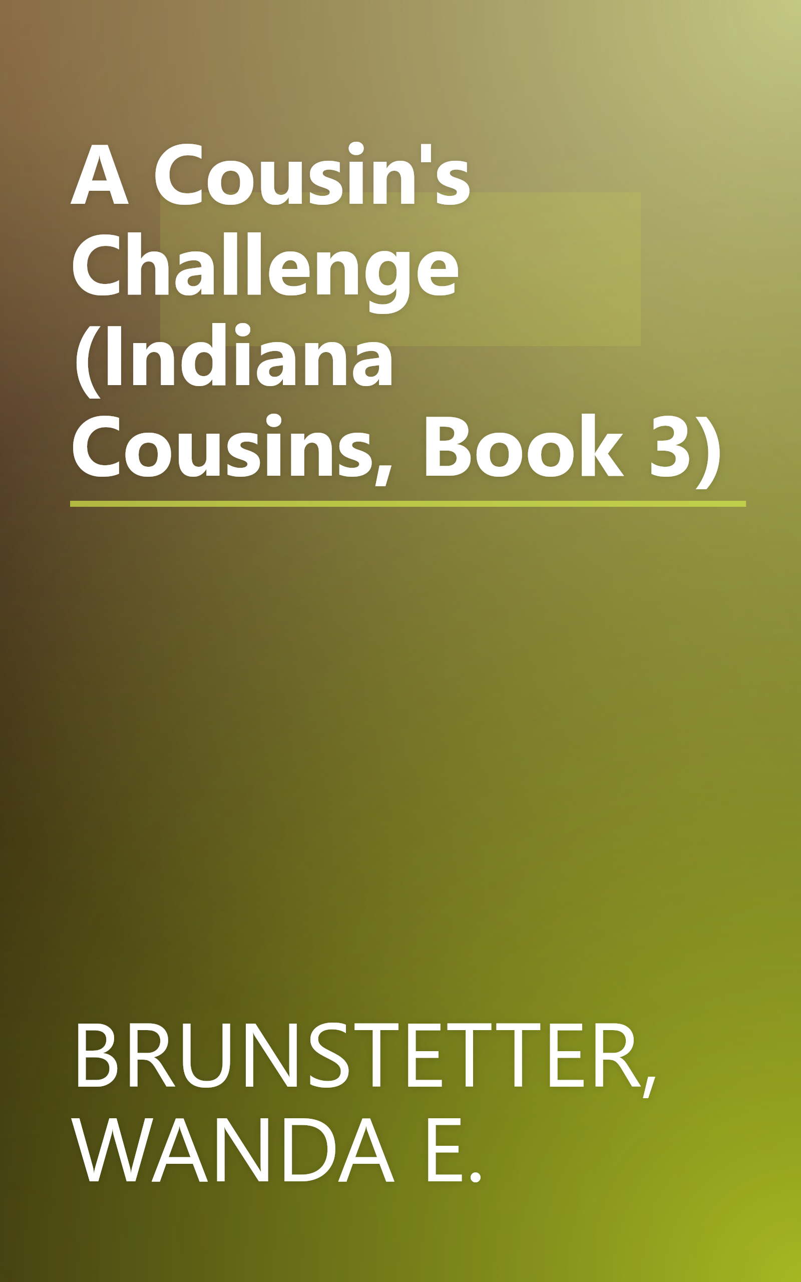 A Cousin's Challenge (Indiana Cousins, Book 3) book cover