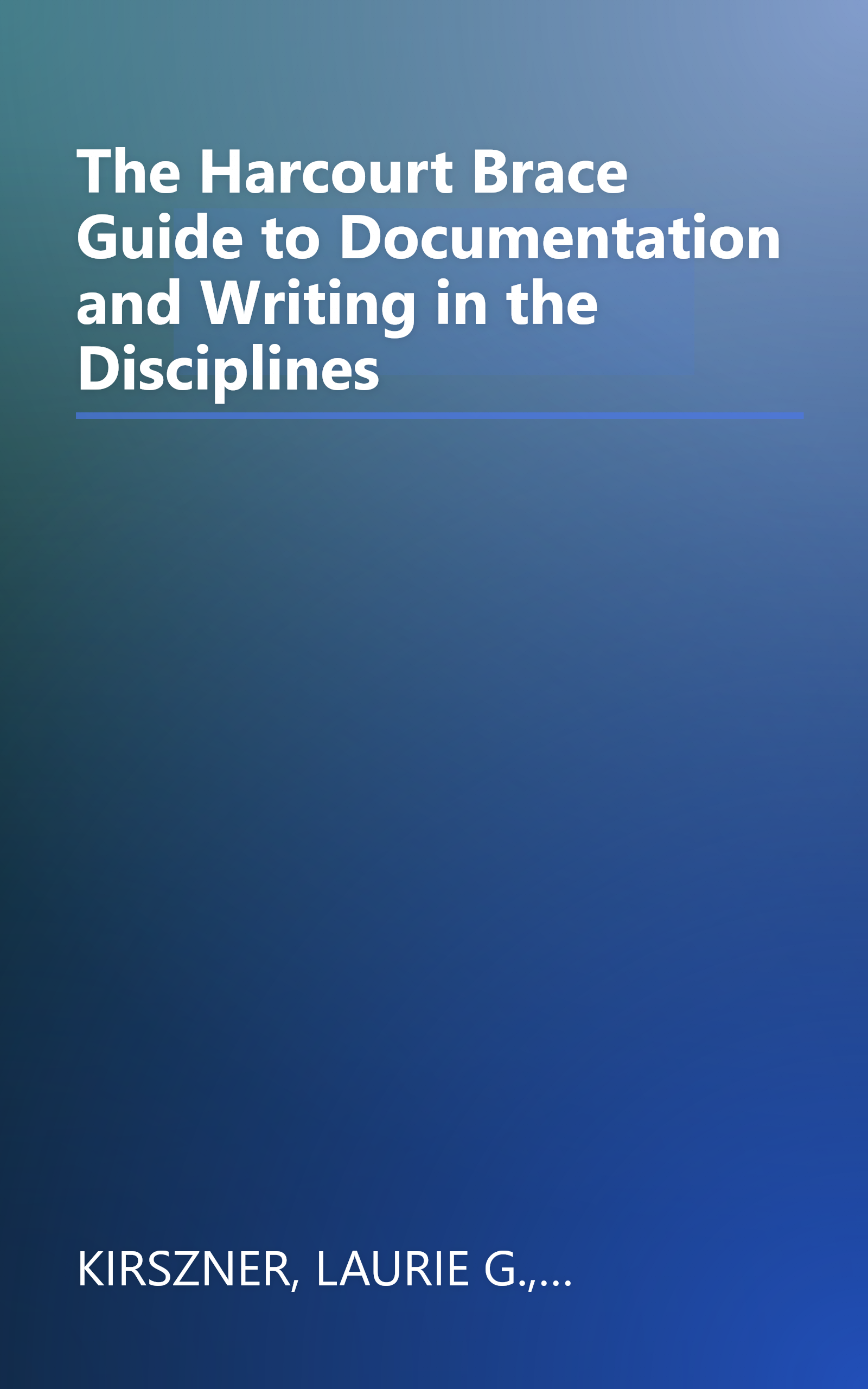 The Harcourt Brace Guide to Documentation and Writing in the Disciplines book cover