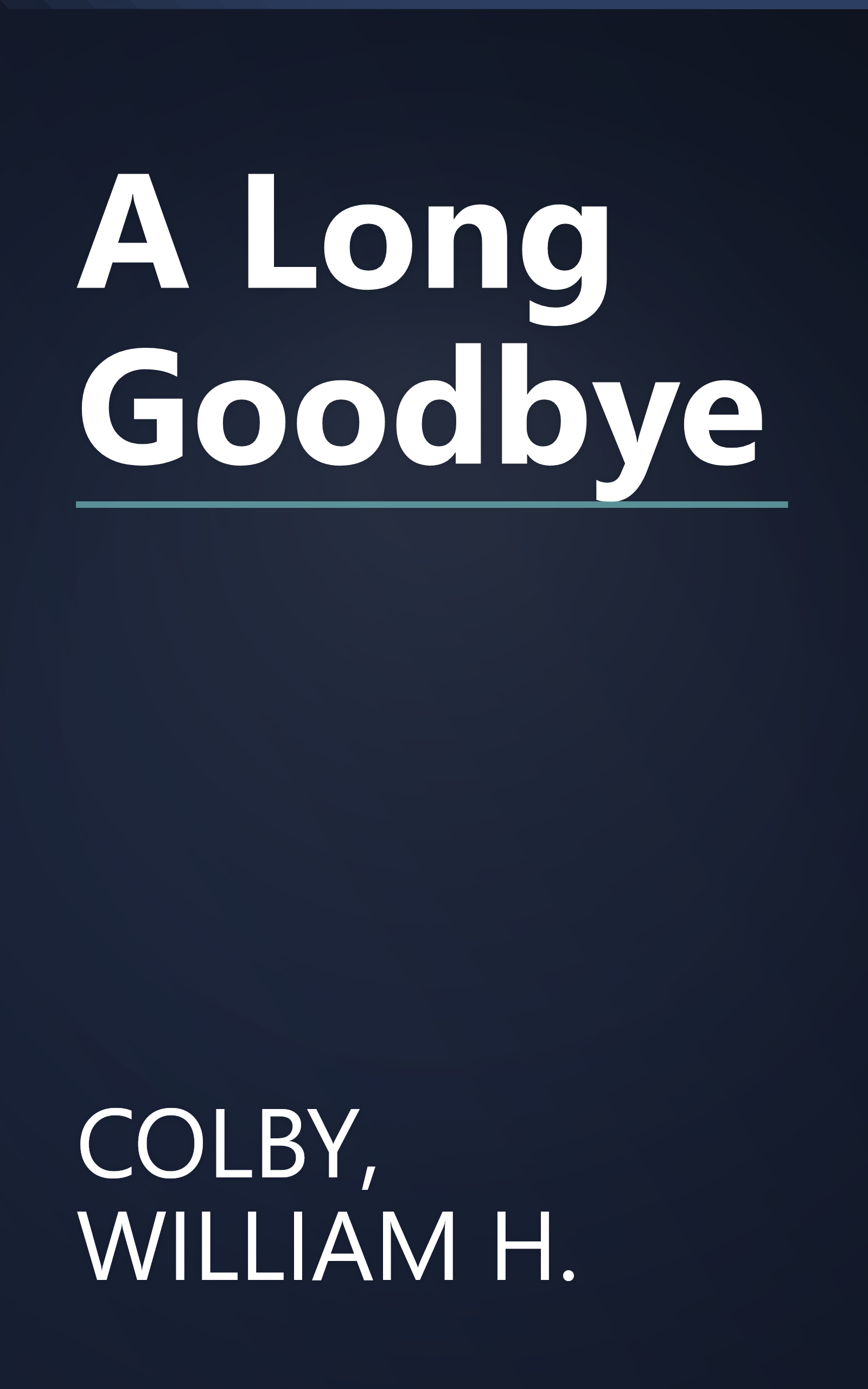 A Long Goodbye book cover