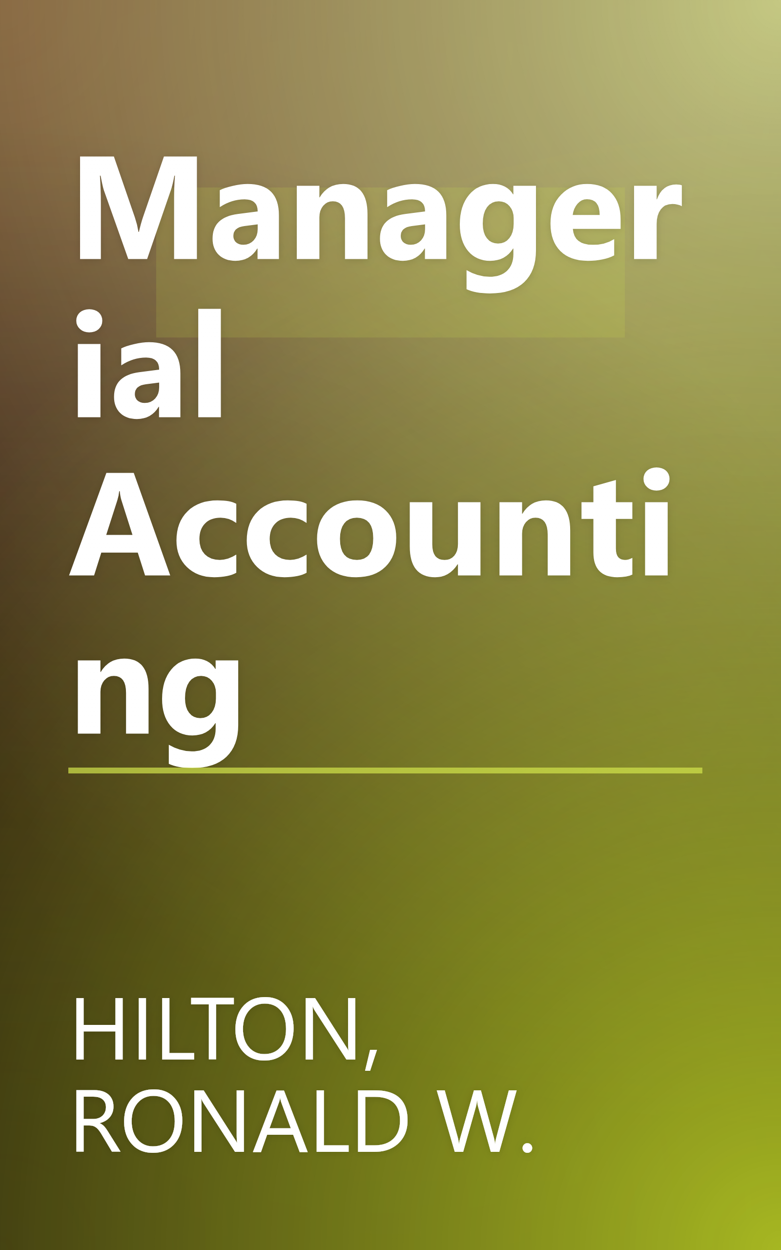 Managerial Accounting book cover