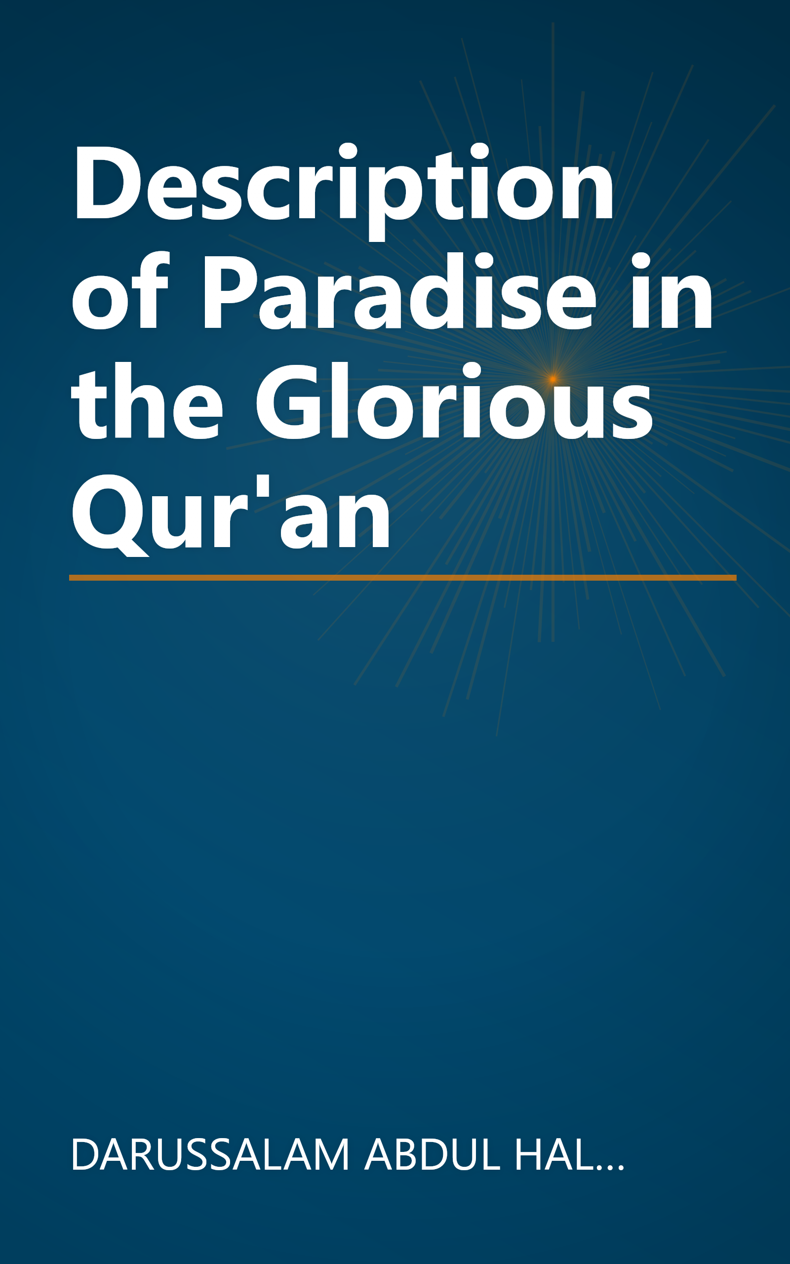 Description of Paradise in the Glorious Qur'an book cover