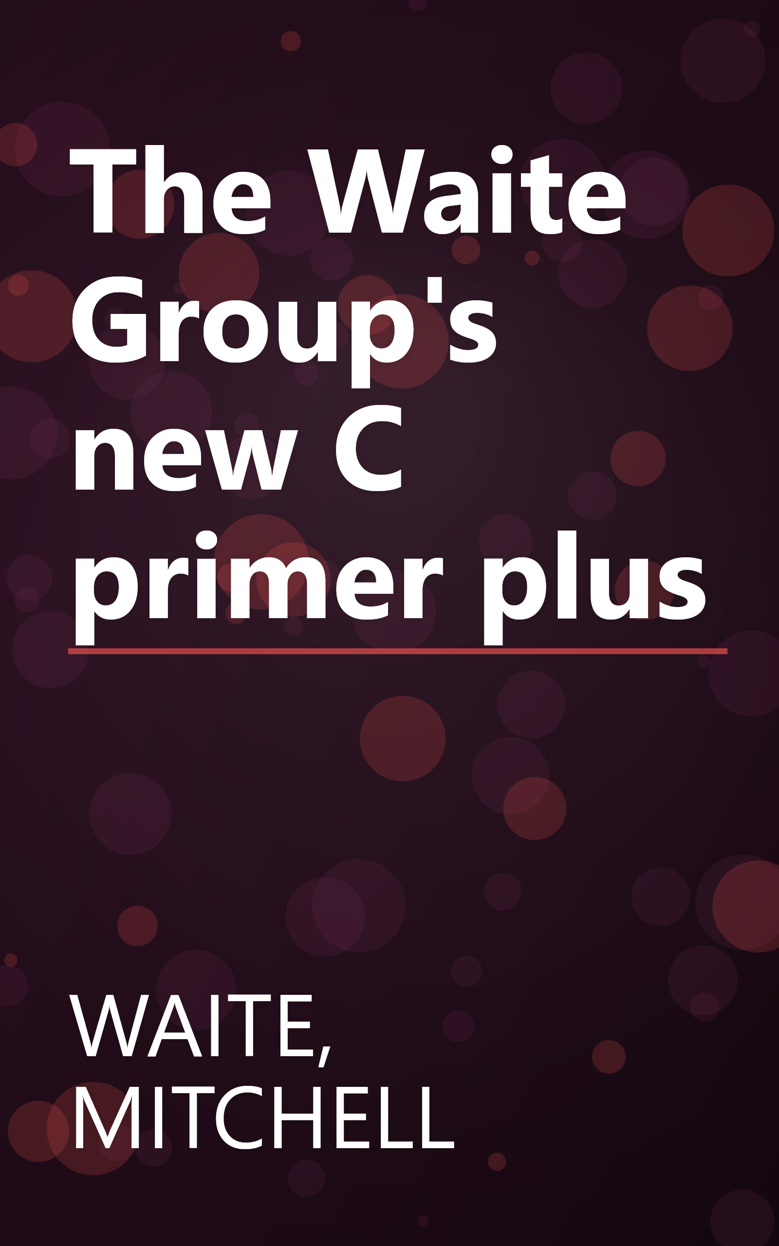 The Waite Group's new C primer plus book cover