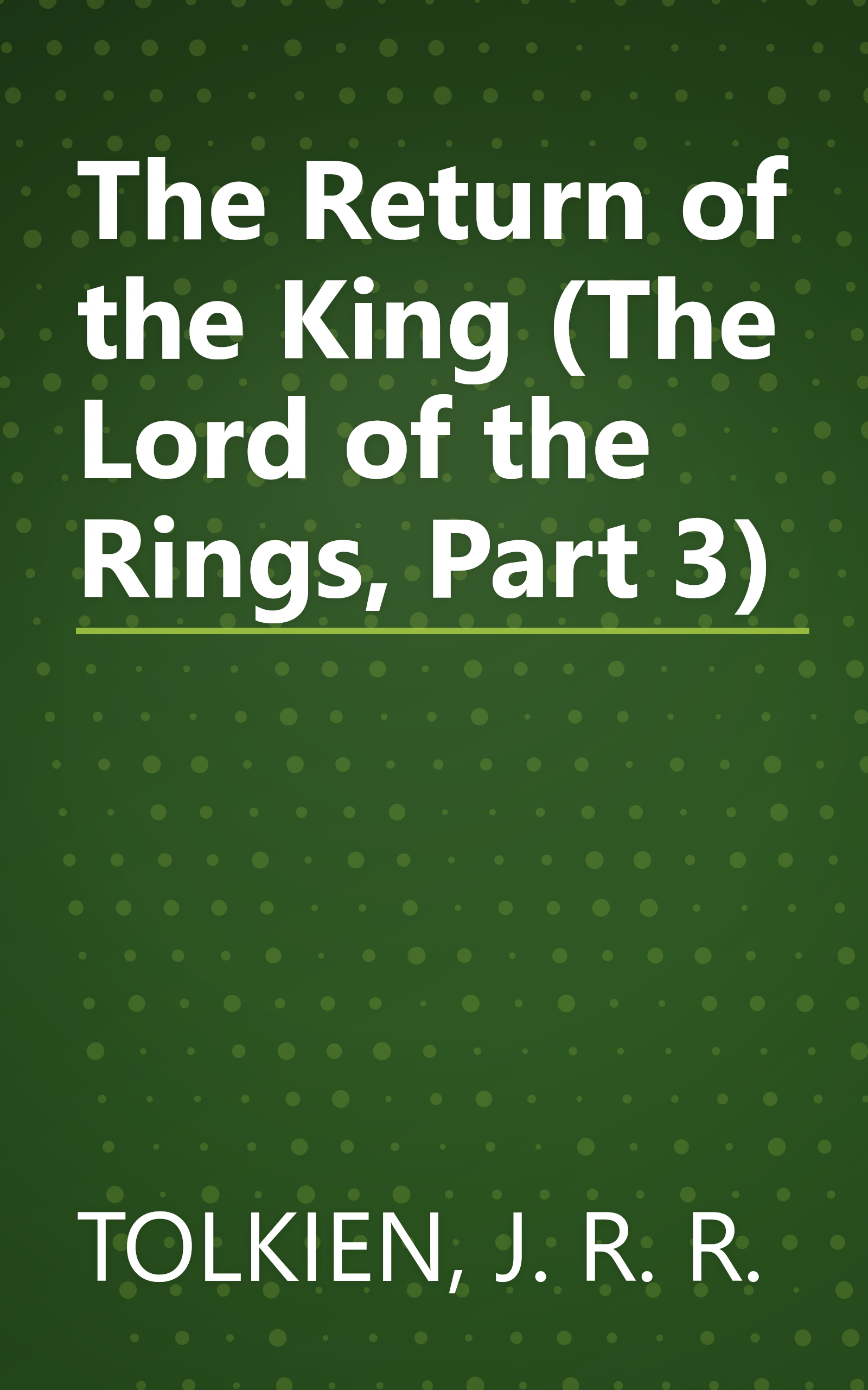 The Return of the King (The Lord of the Rings, Part 3) book cover