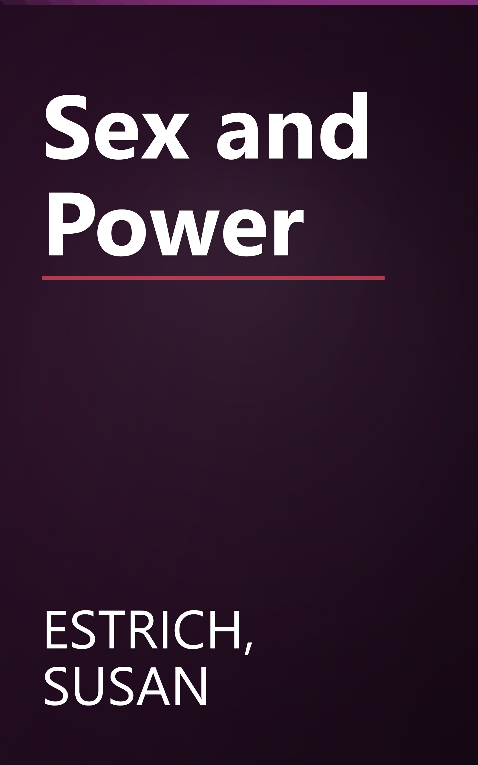 Sex and Power book cover