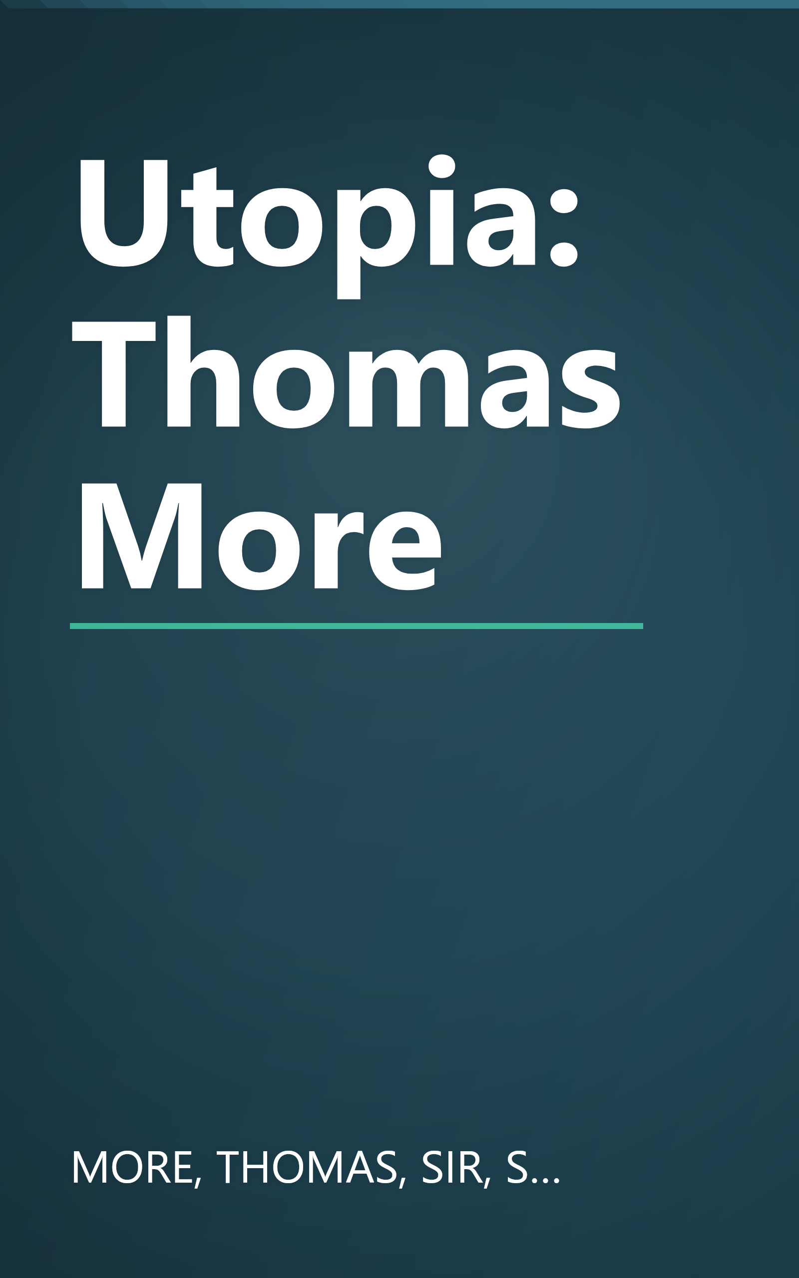 Utopia: Thomas More book cover