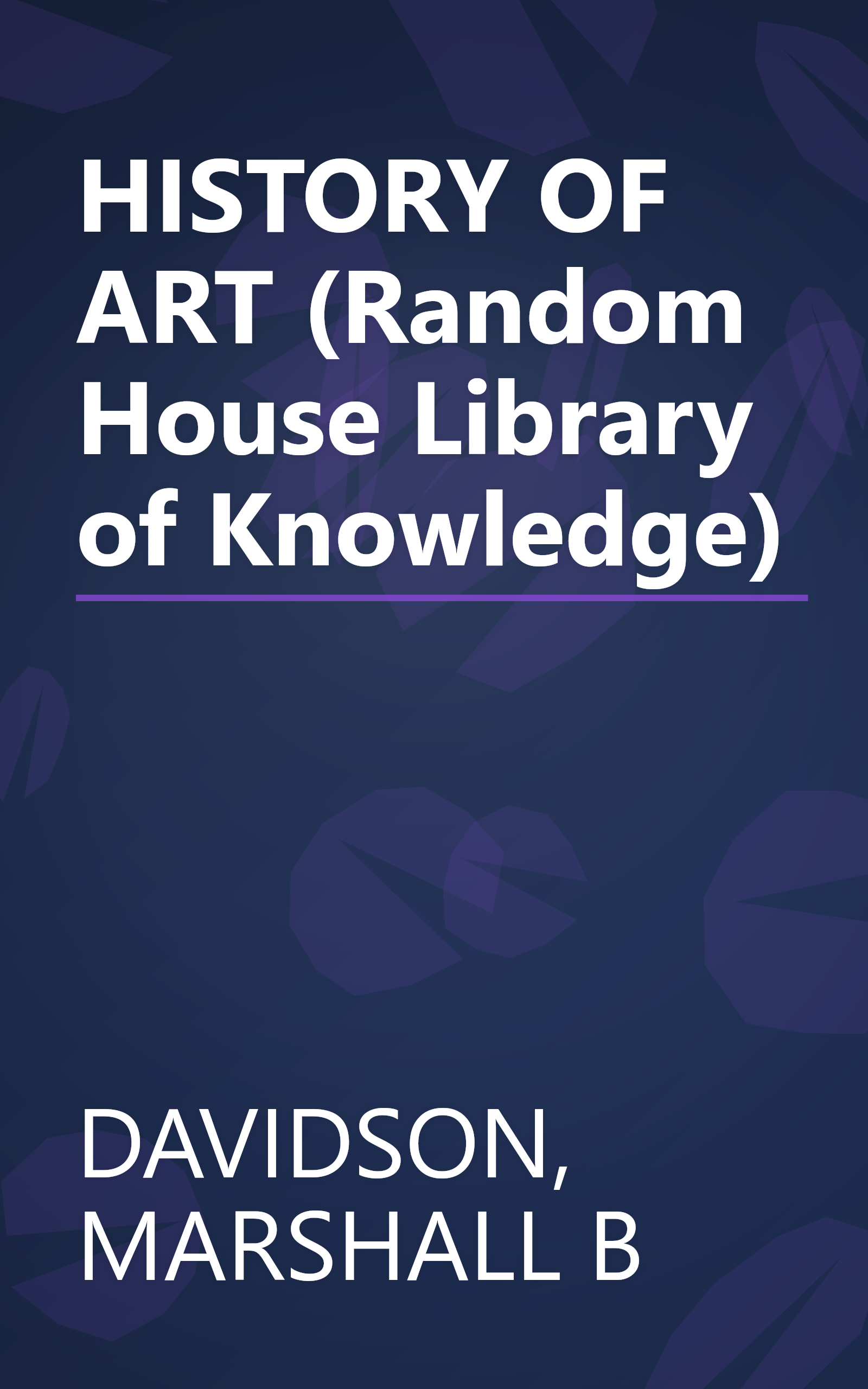 HISTORY OF ART (Random House Library of Knowledge) book cover