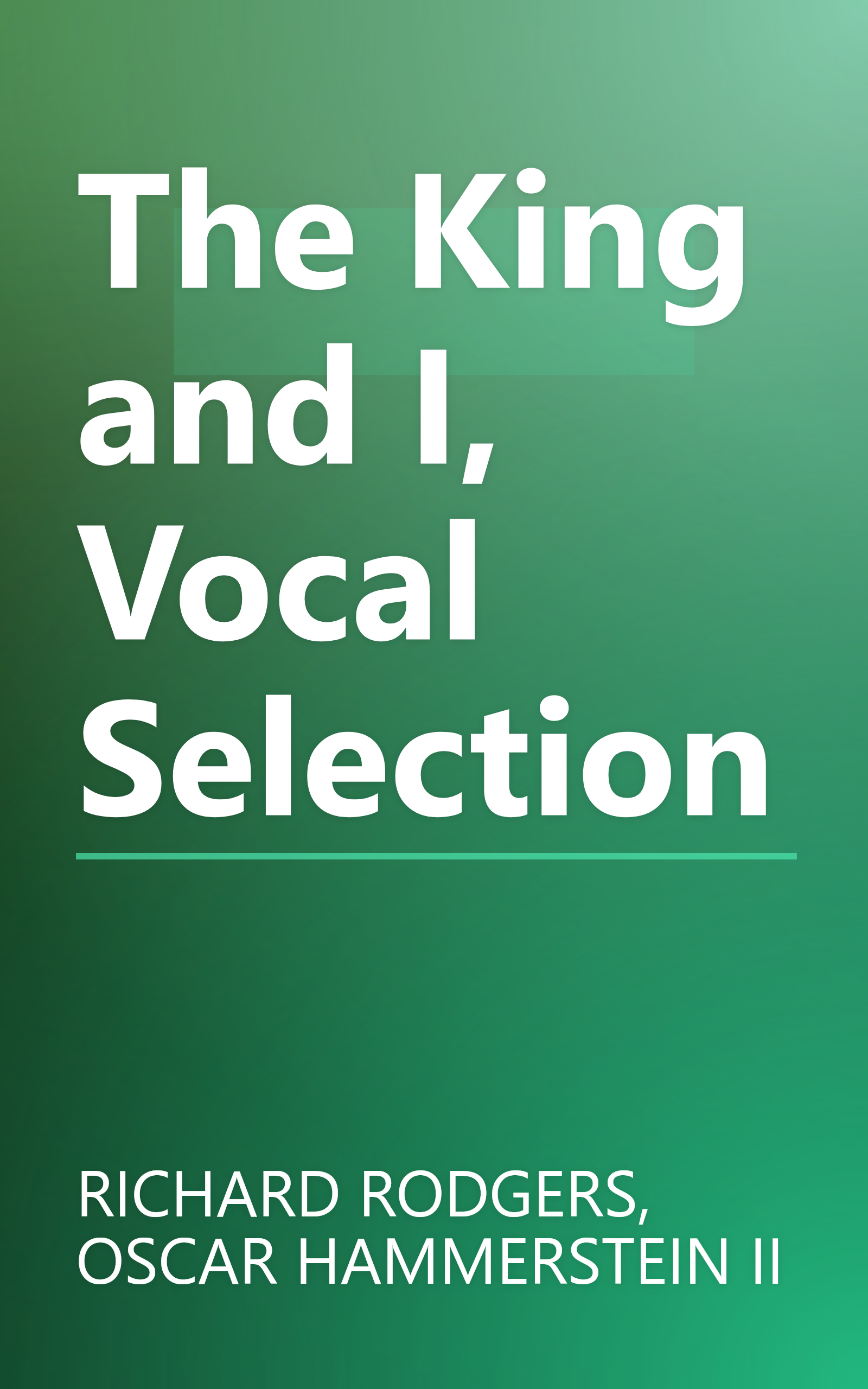 The King and I, Vocal Selection book cover