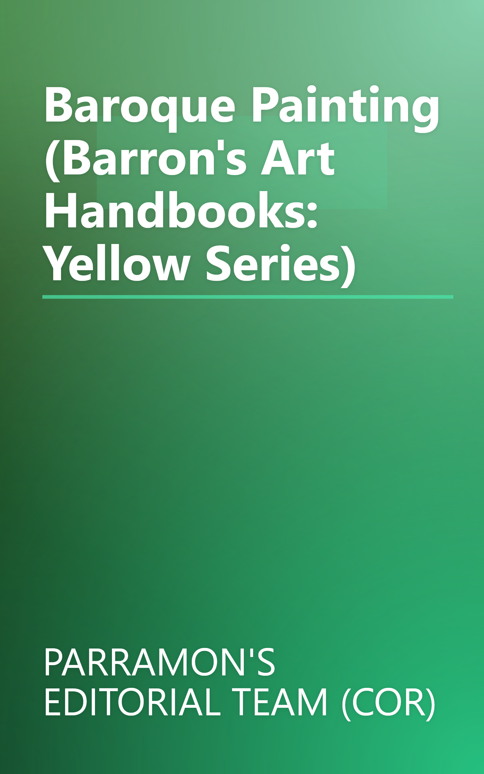 Baroque Painting (Barron's Art Handbooks: Yellow Series) book cover