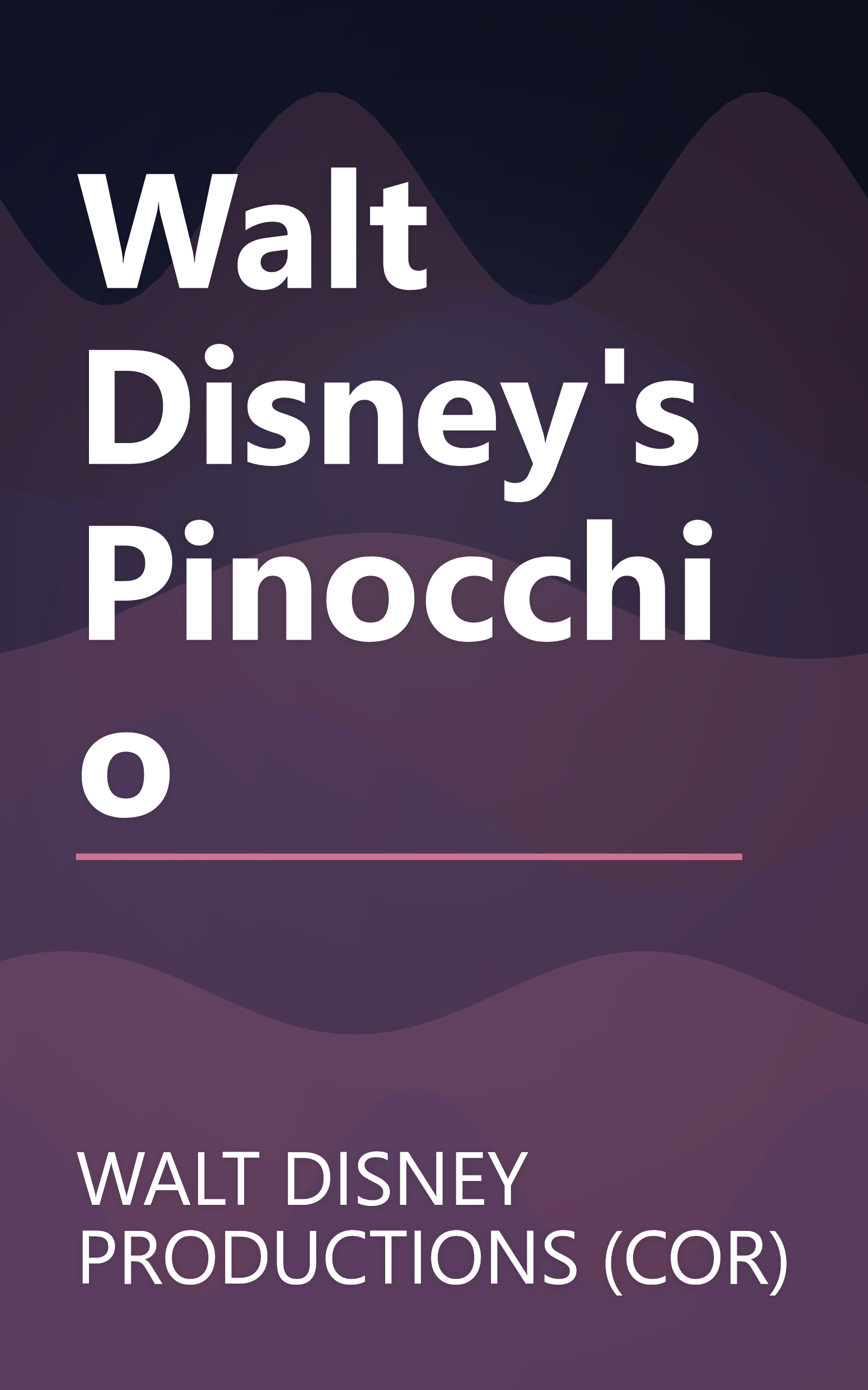 Walt Disney's Pinocchio book cover