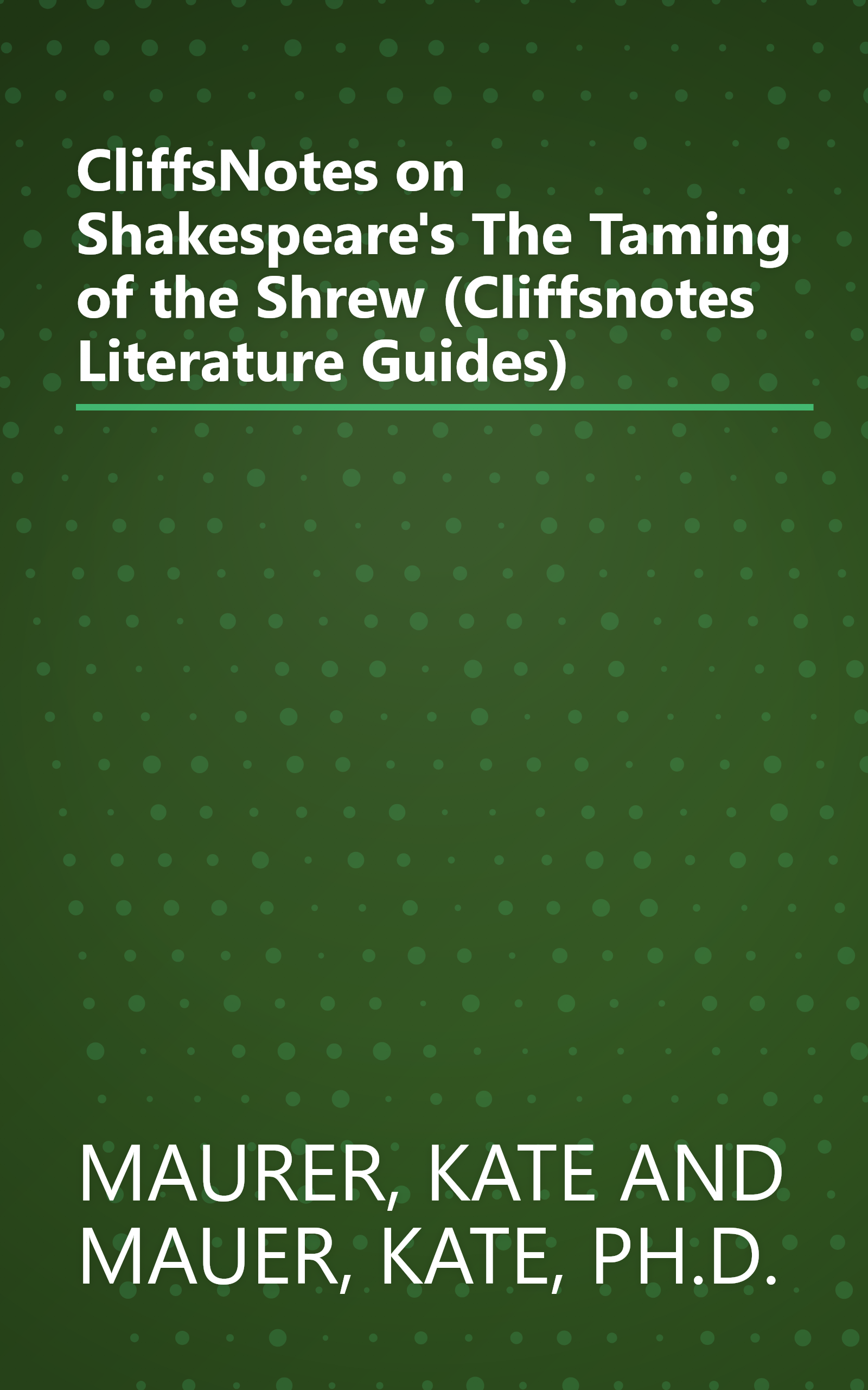 CliffsNotes on Shakespeare's The Taming of the Shrew (Cliffsnotes Literature Guides) book cover