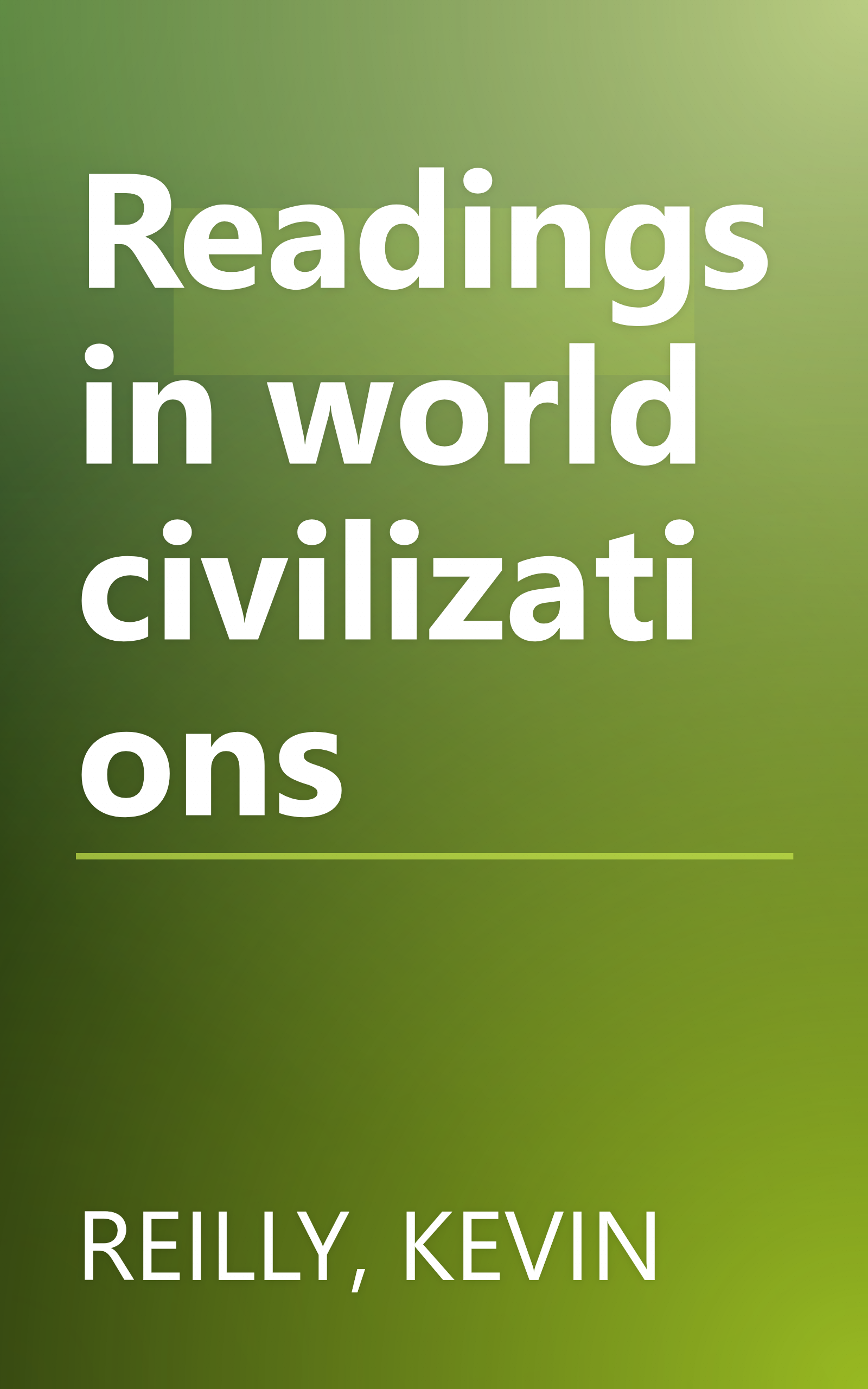 Readings in world civilizations book cover