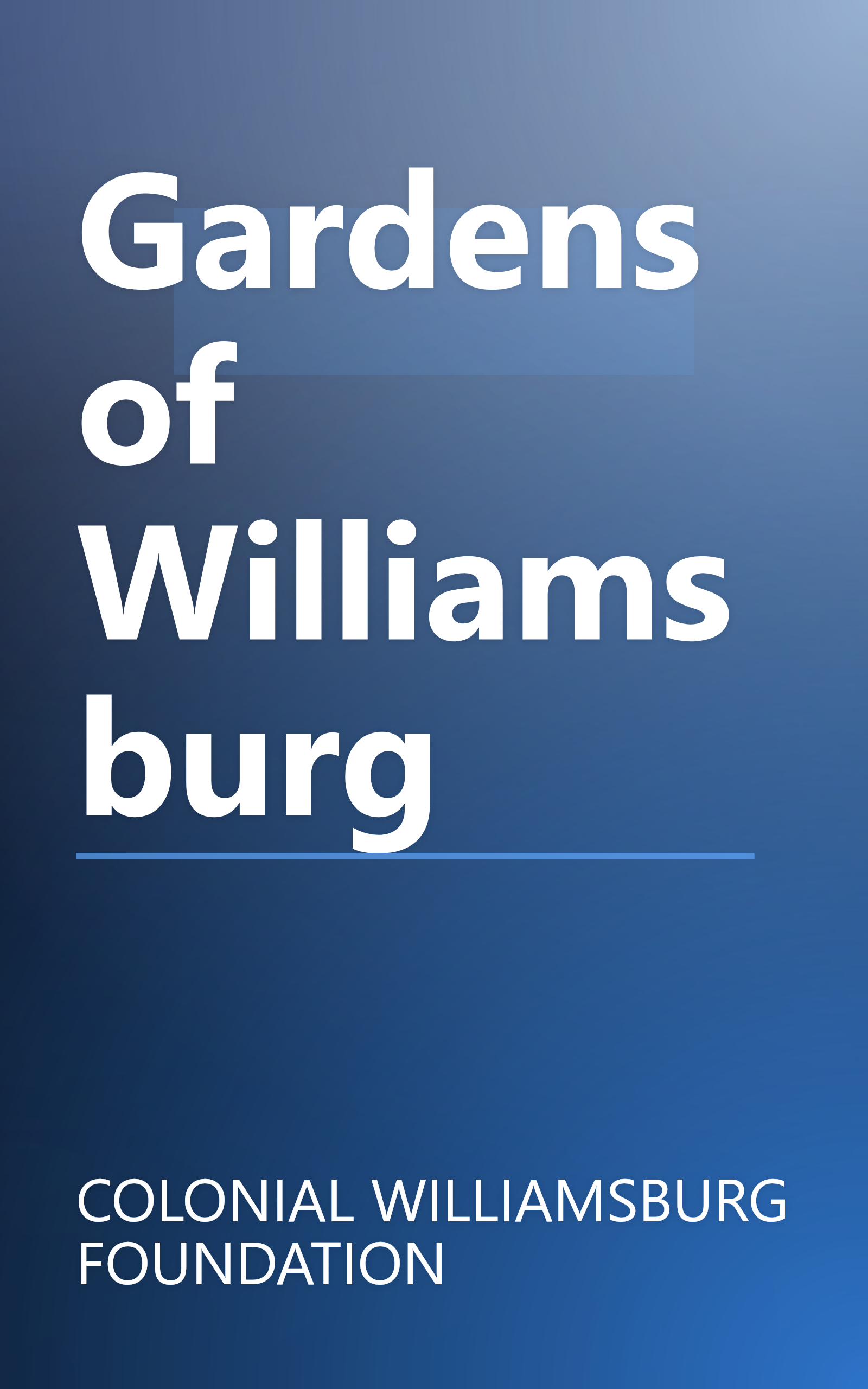 Gardens of Williamsburg book cover