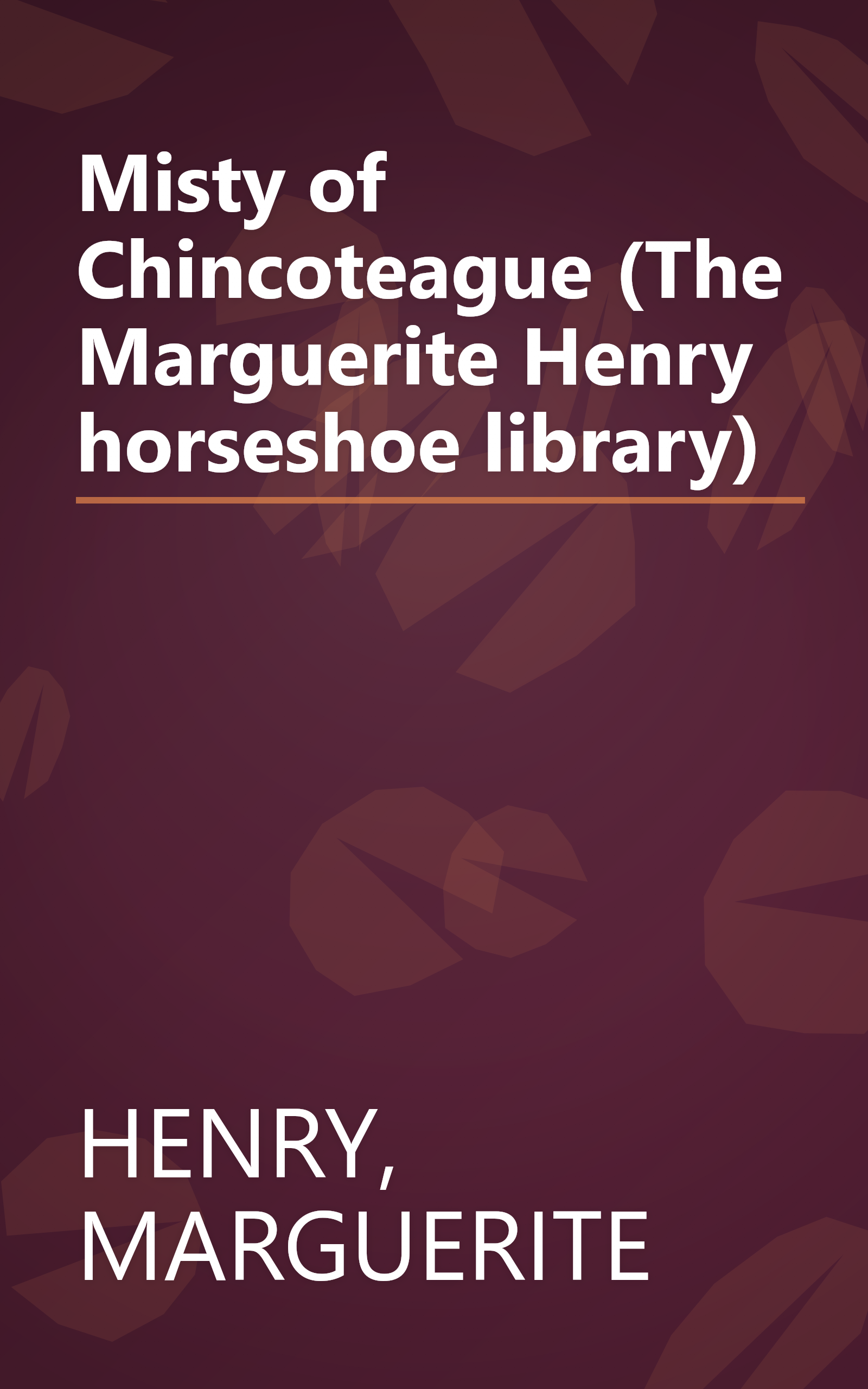 Misty of Chincoteague (The Marguerite Henry horseshoe library) book cover