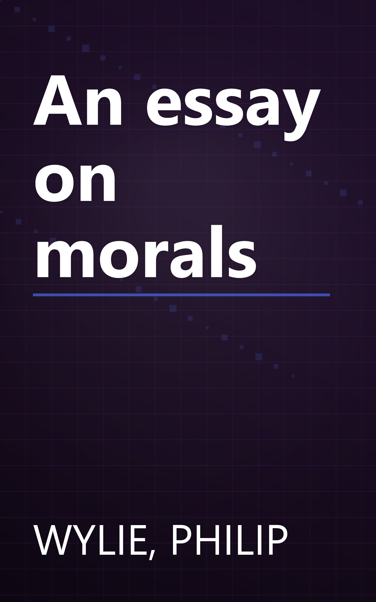 An essay on morals book cover