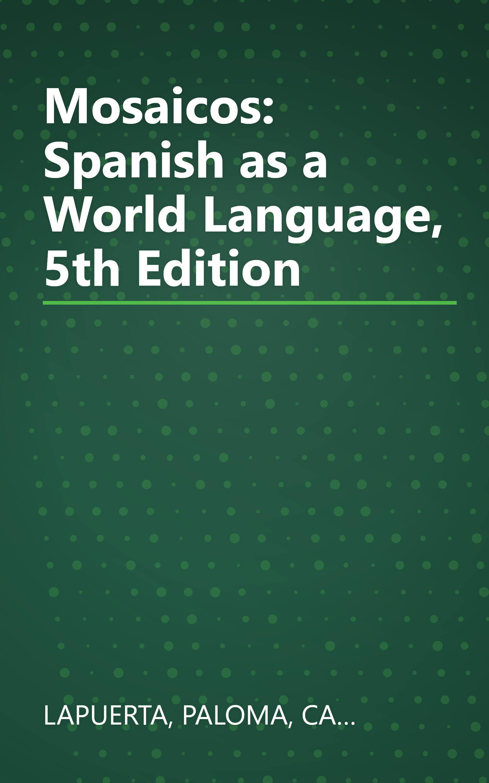 Mosaicos: Spanish as a World Language, 5th Edition book cover