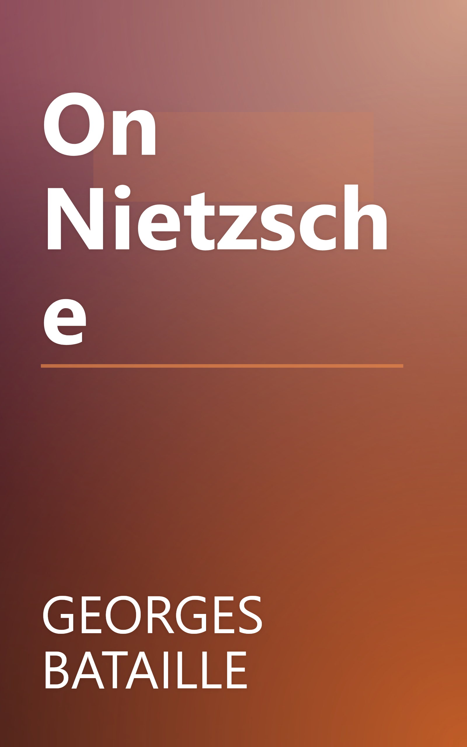 On Nietzsche book cover