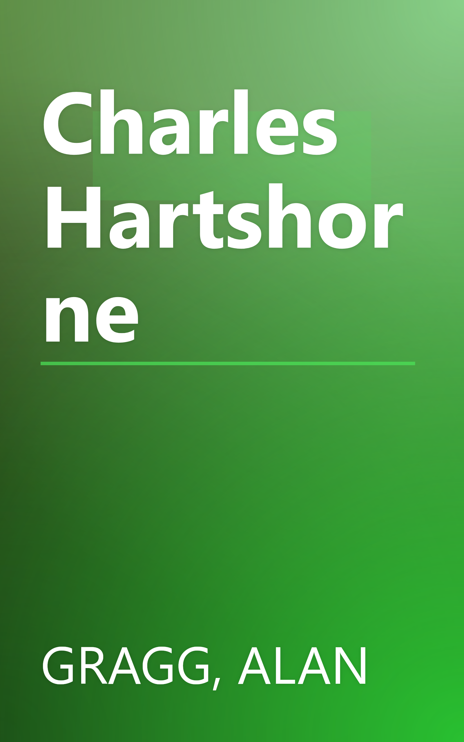 Charles Hartshorne book cover