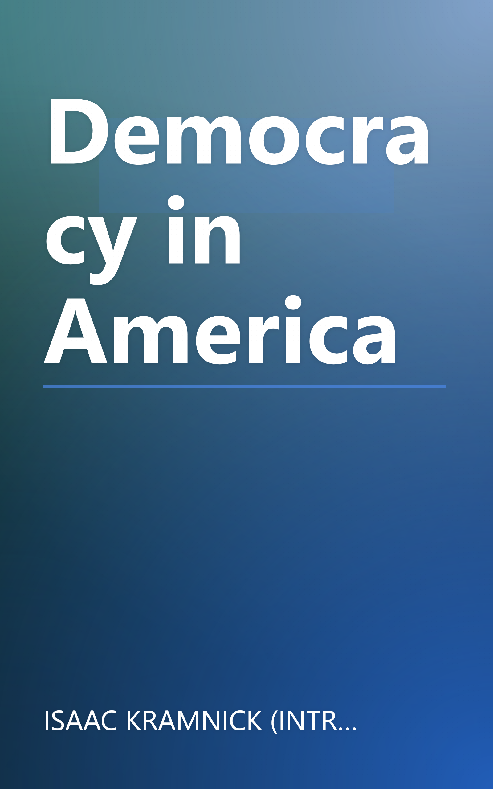 Democracy in America book cover