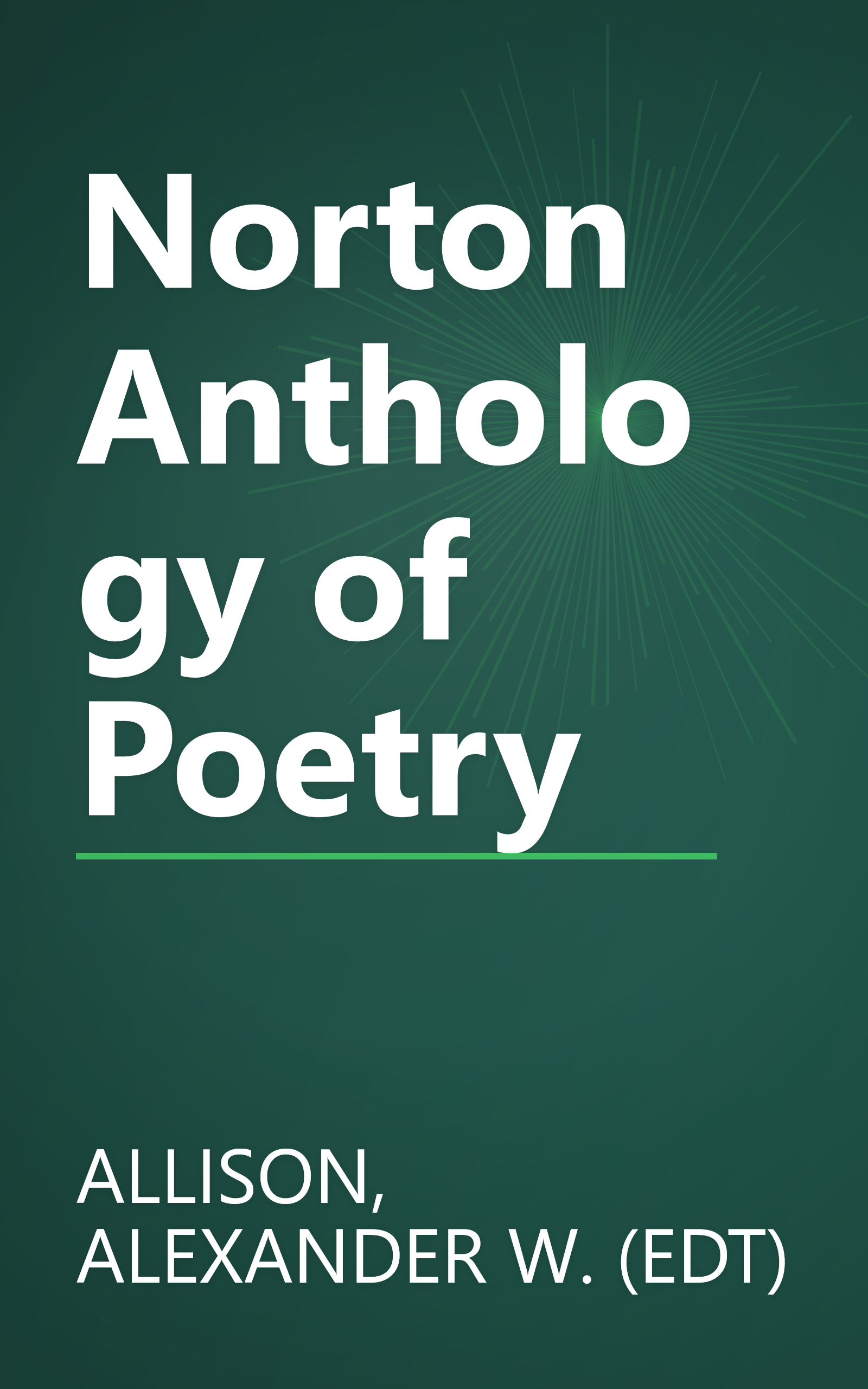 Norton Anthology of Poetry book cover