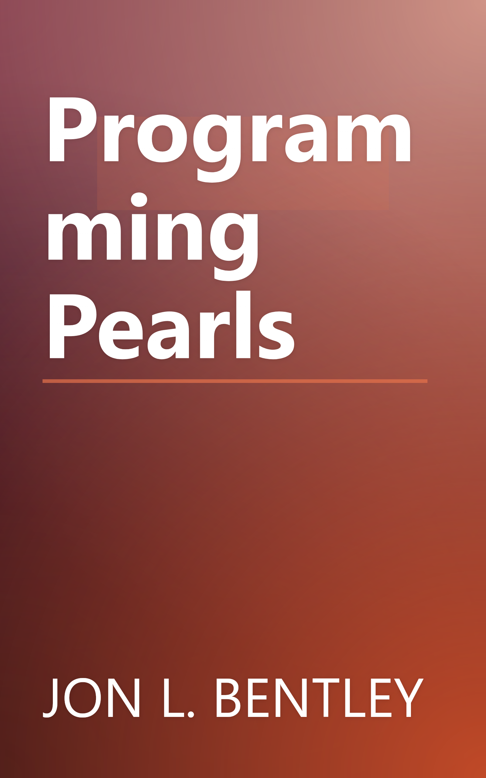 Programming Pearls book cover