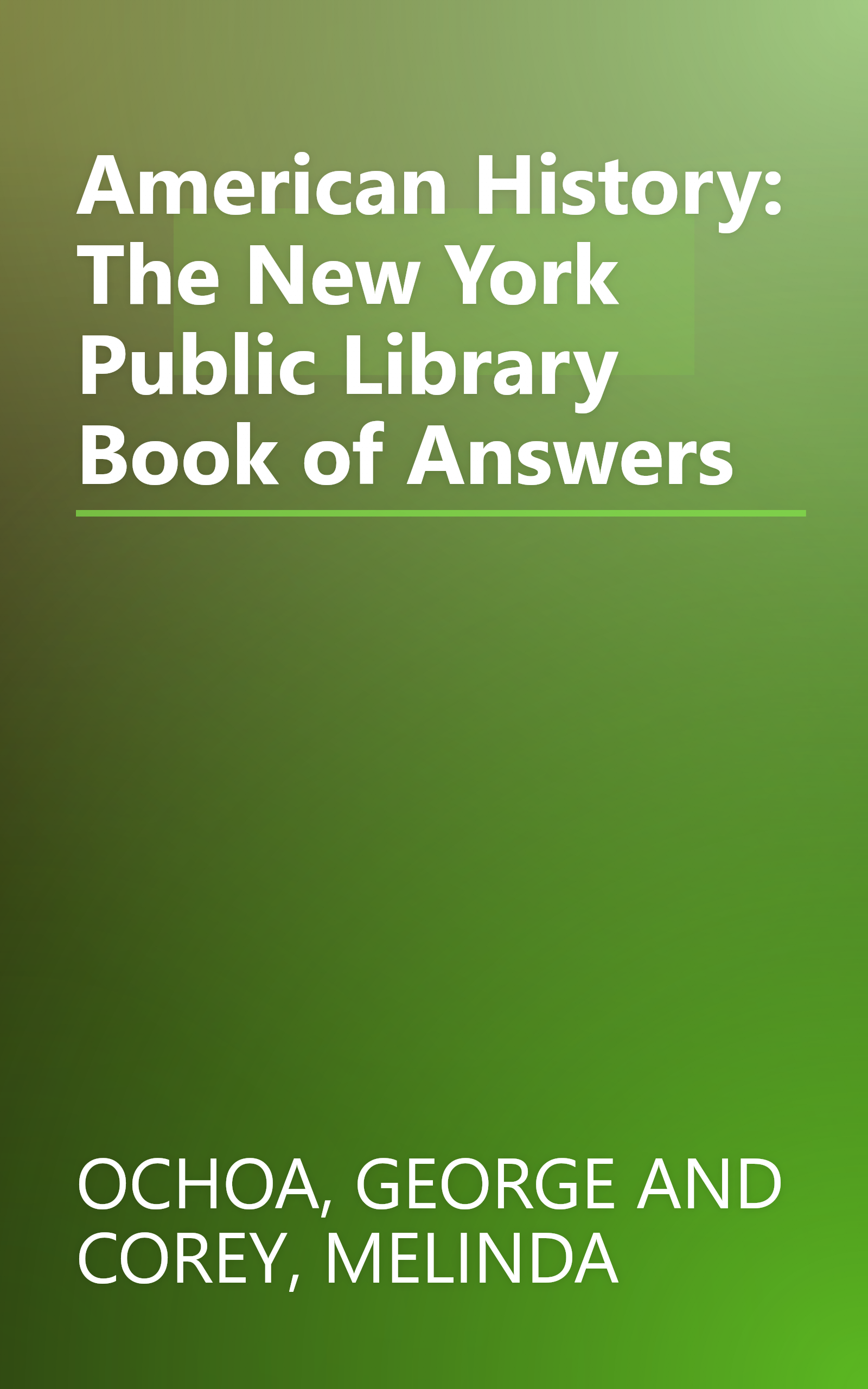 American History: The New York Public Library Book of Answers book cover