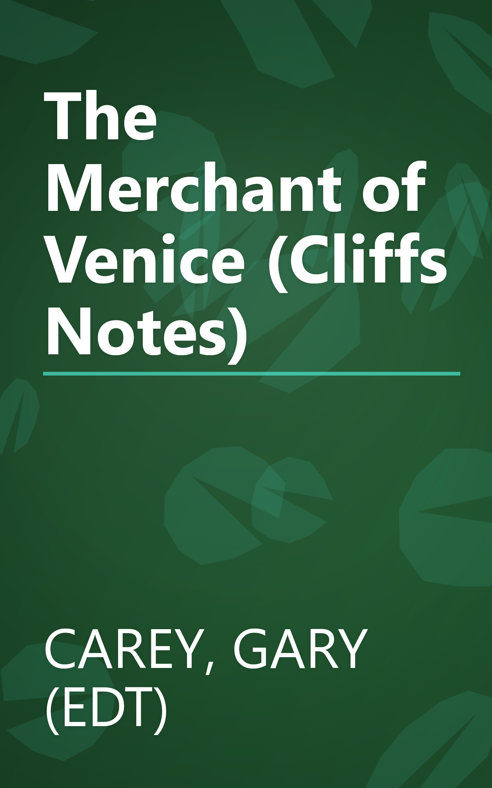 The Merchant of Venice (Cliffs Notes) book cover