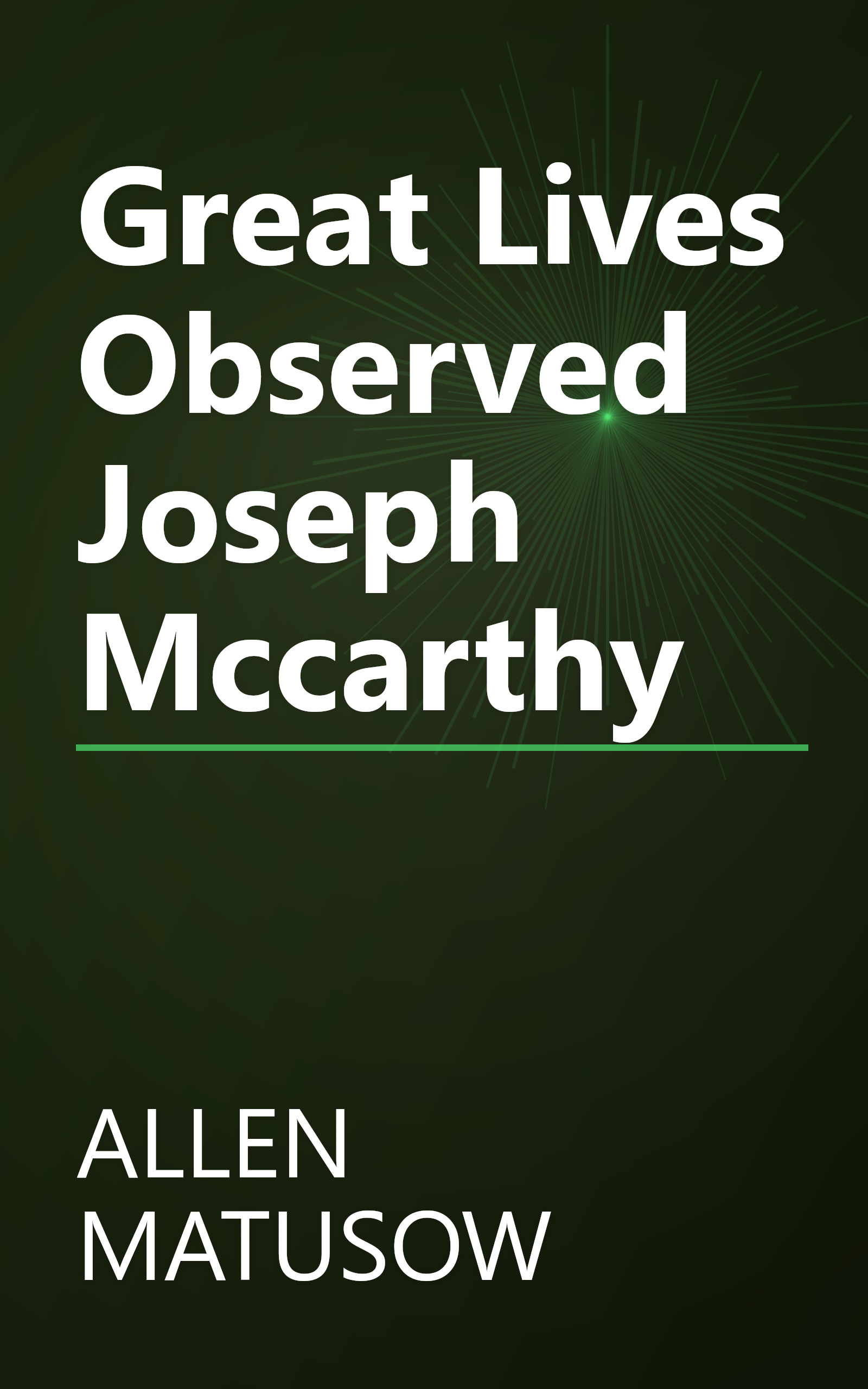 Great Lives Observed Joseph Mccarthy book cover
