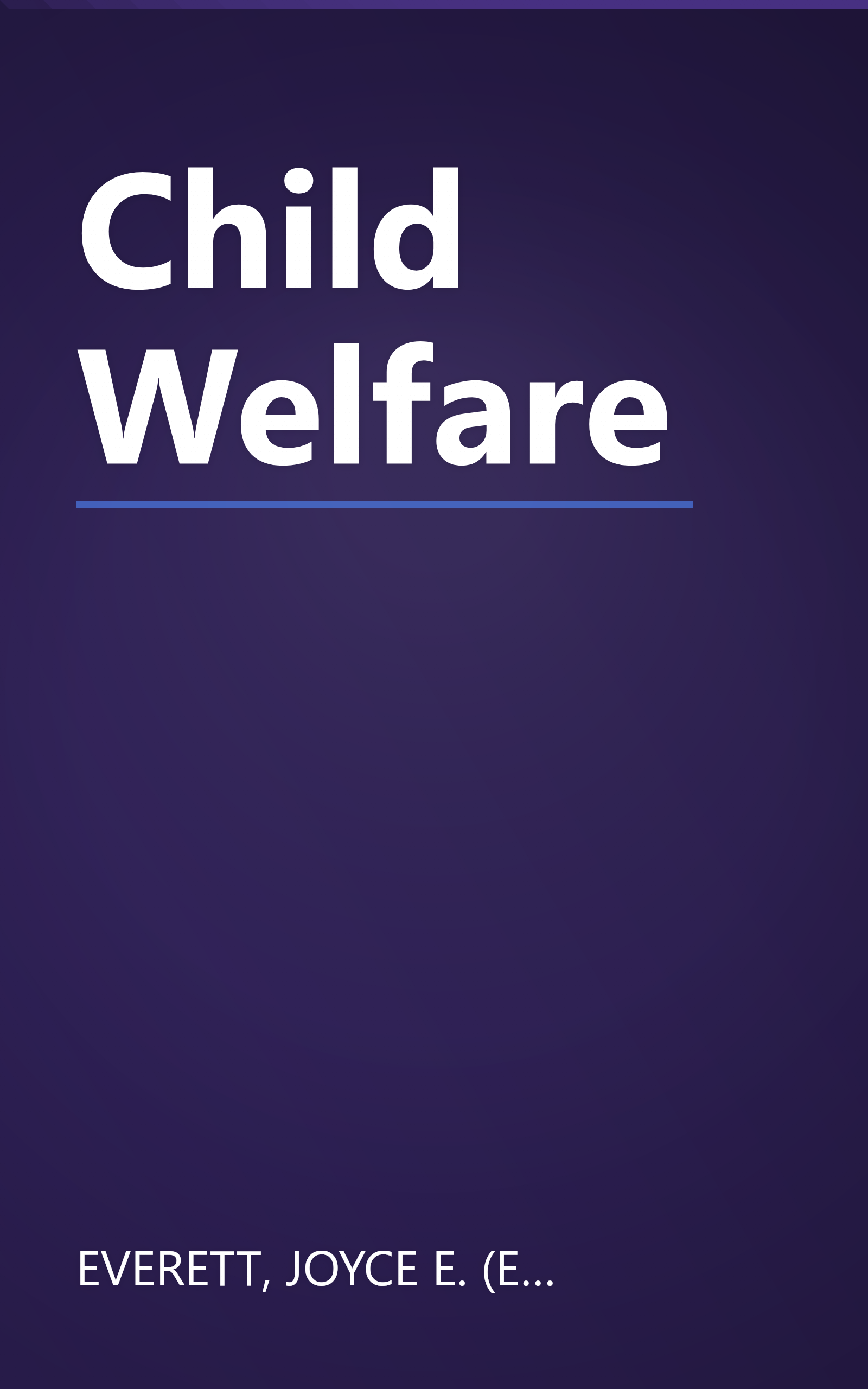 Child Welfare book cover