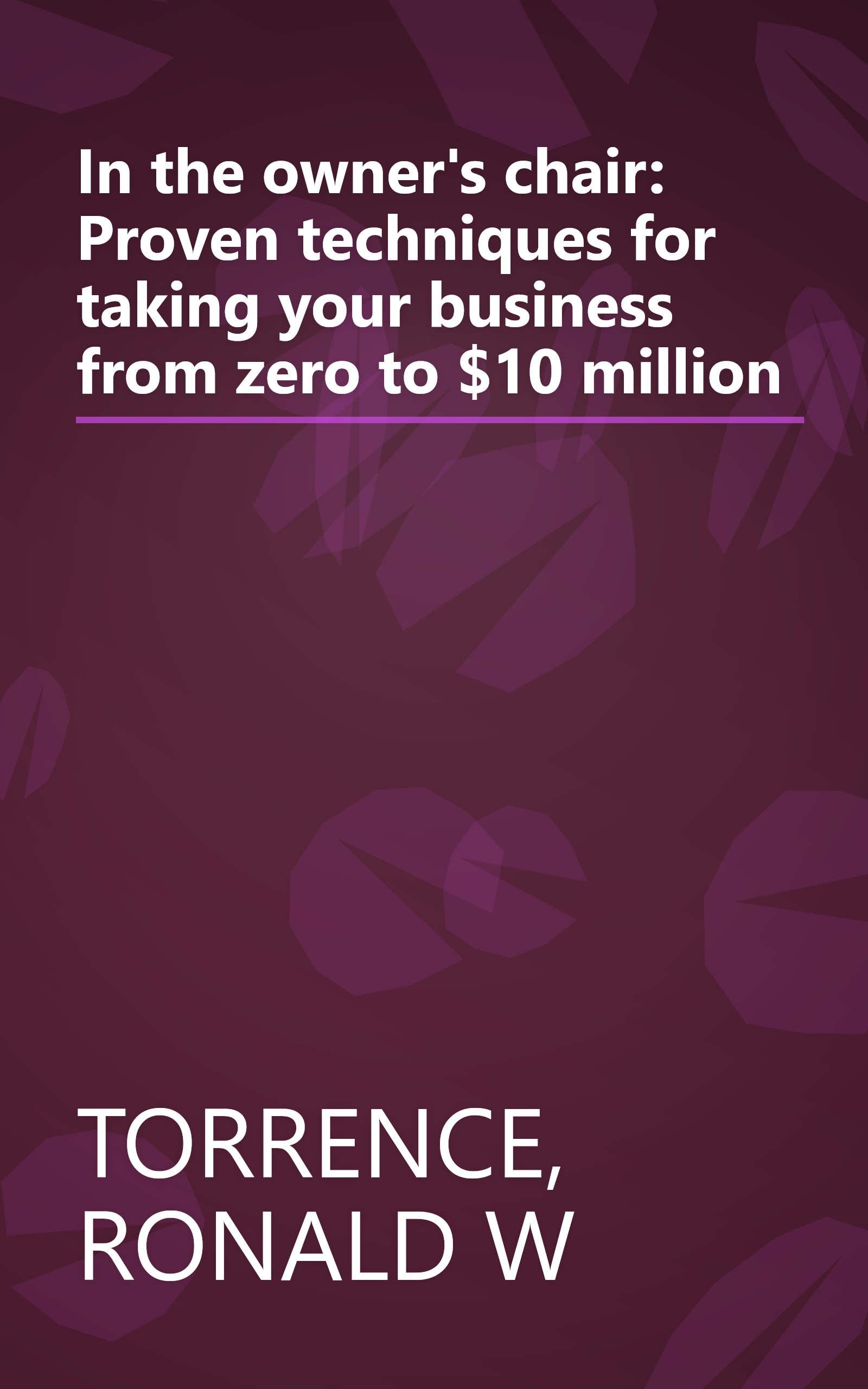 In the owner's chair: Proven techniques for taking your business from zero to $10 million book cover