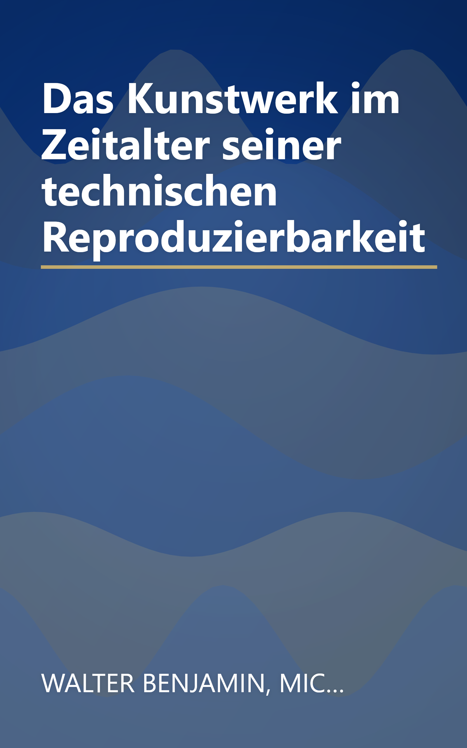 Das Kunstwerk im Zeitalter seiner technischen Reproduzierbarkeit book cover