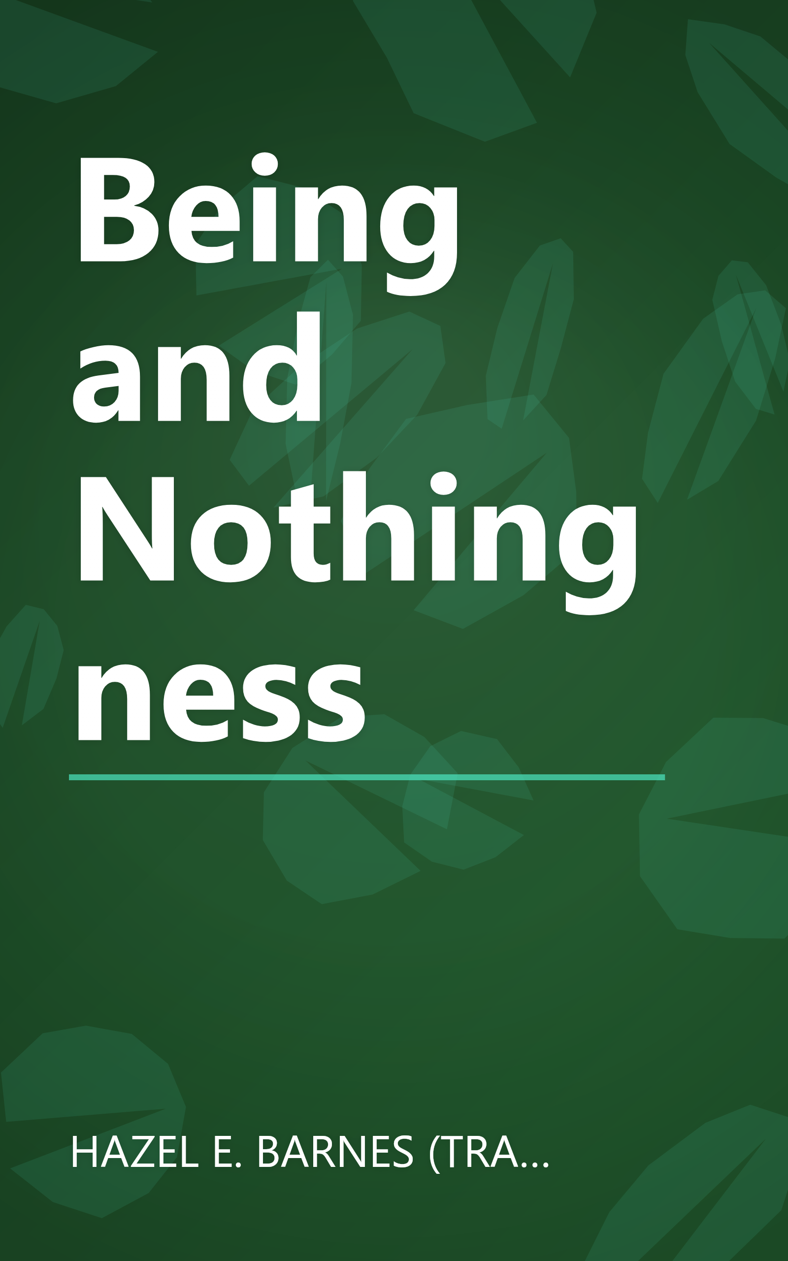 Being and Nothingness book cover