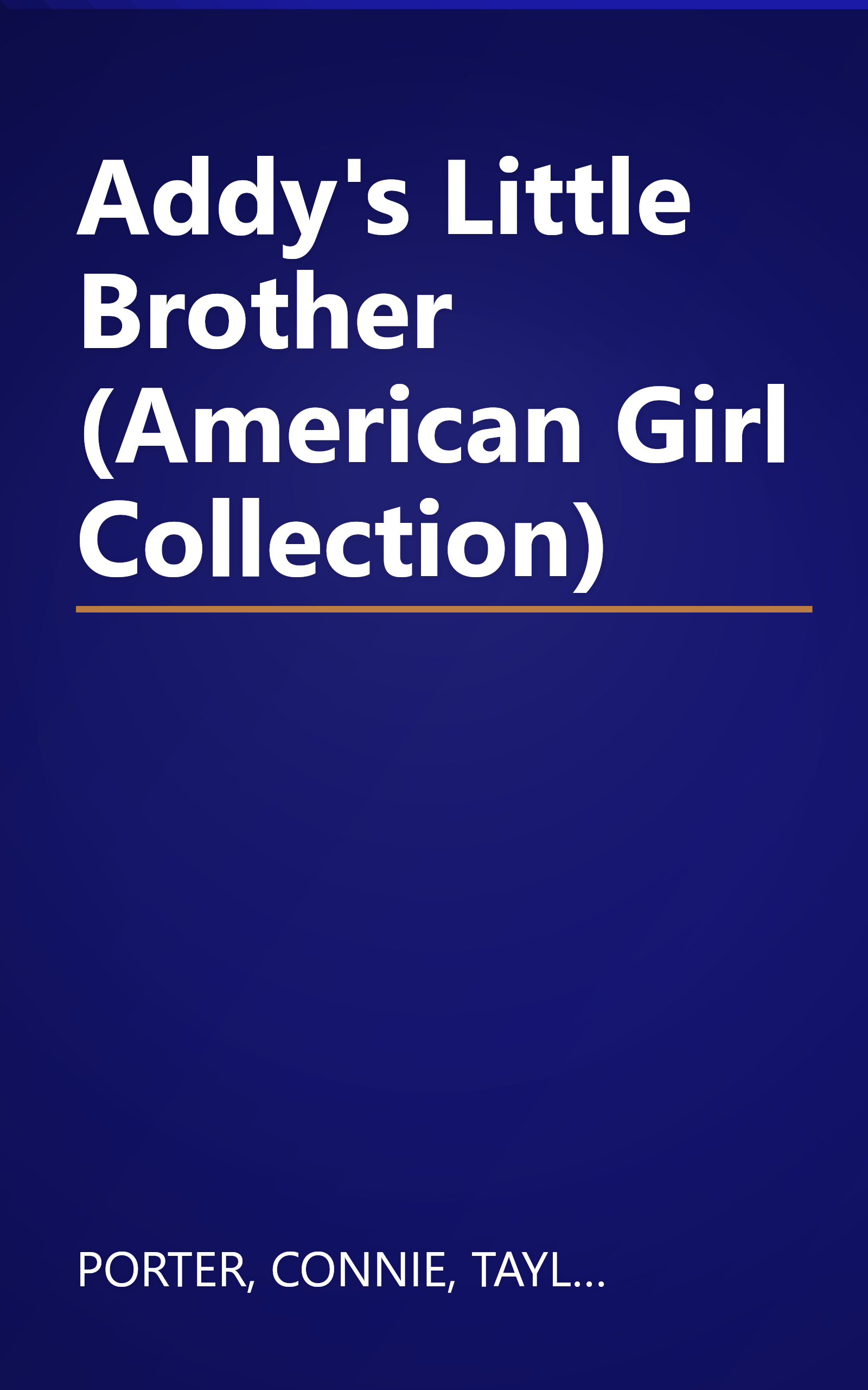 Addy's Little Brother (American Girl Collection) book cover
