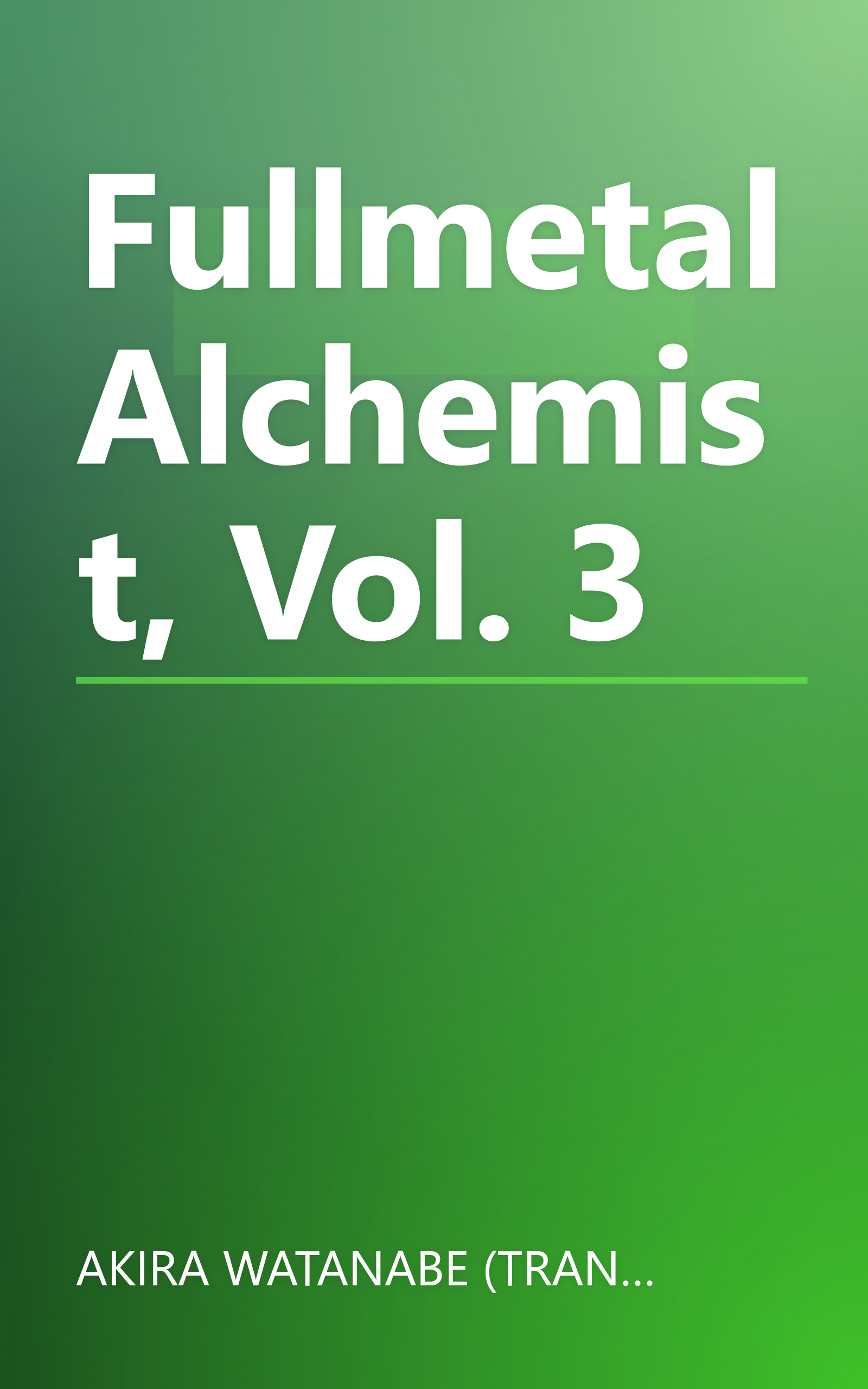 Fullmetal Alchemist, Vol. 3 book cover