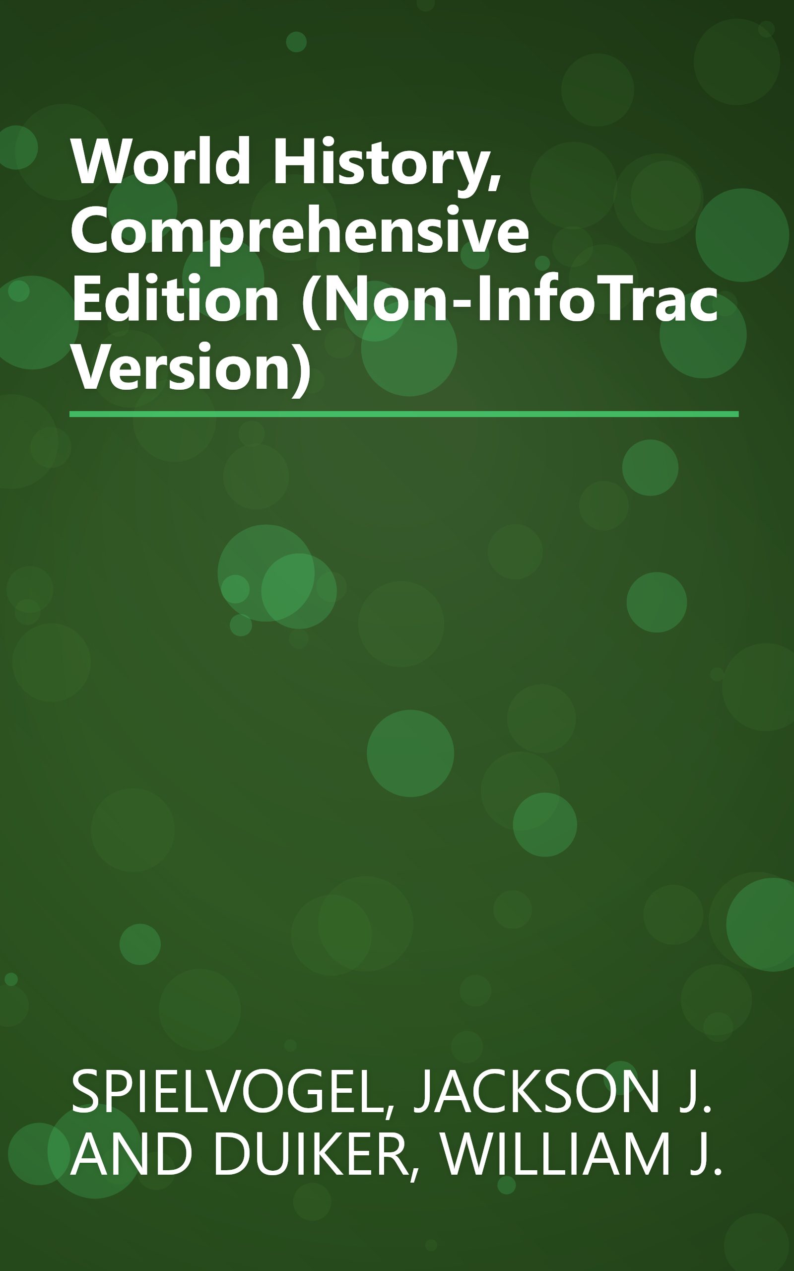 World History, Comprehensive Edition (Non-InfoTrac Version) book cover